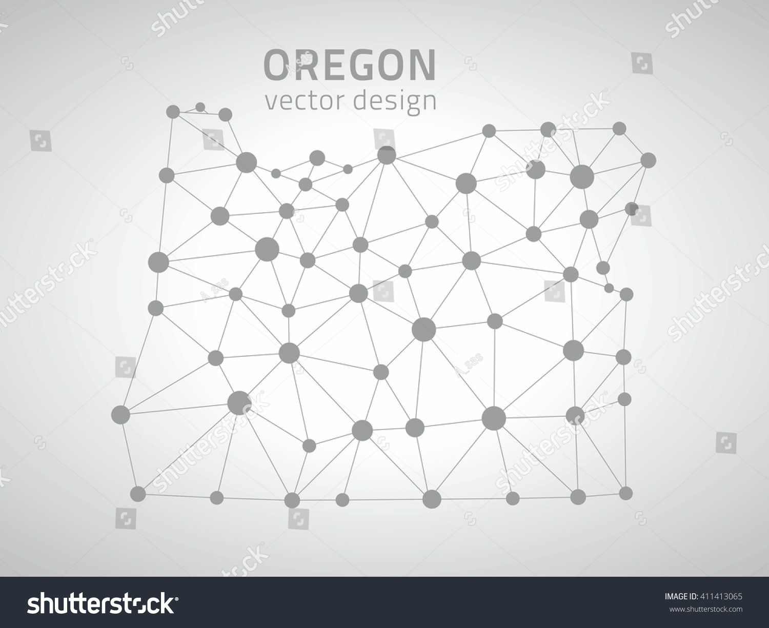 Oregon Grey Vector Outline Map: vector de stock (libre de regalías ...