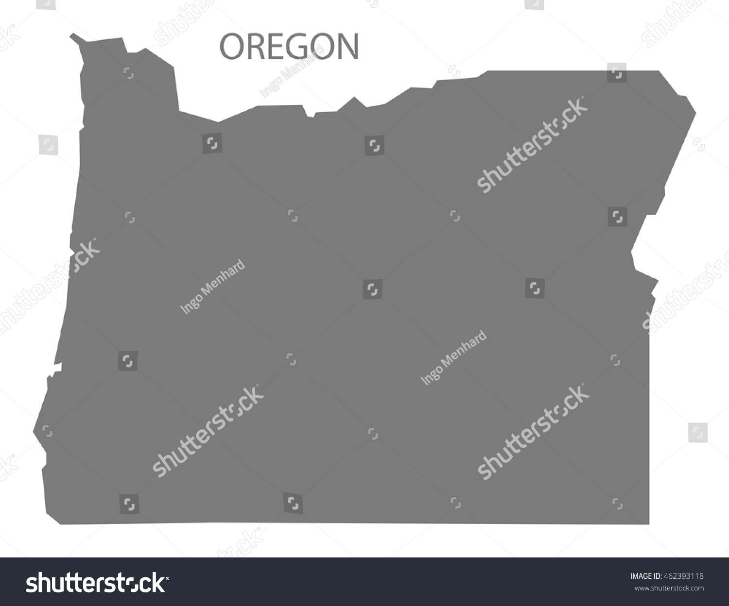 Oregon Usa Map Grey Stock Vector (Royalty Free) 462393118