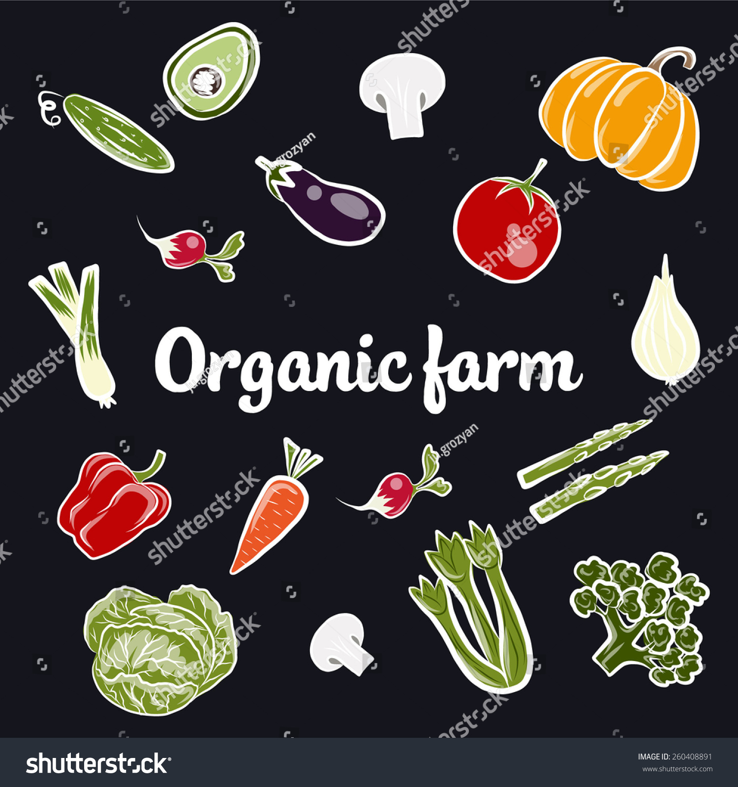 Organic Farm Vector Concept : image vectorielle de stock (libre de ...