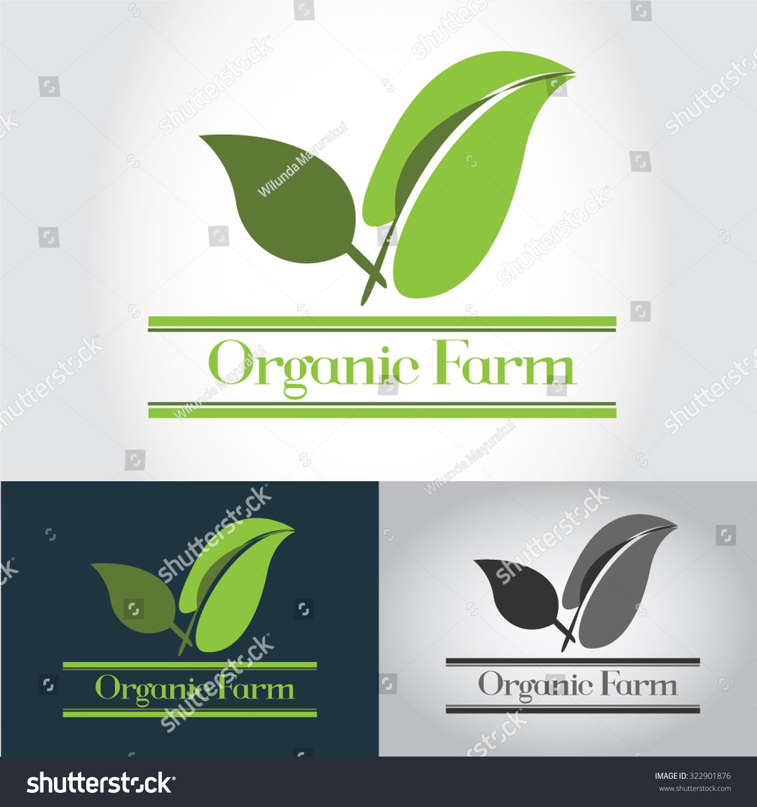 Vektor Stok Organic Farm Vector Logo Template (Tanpa Royalti) 322901876 ...