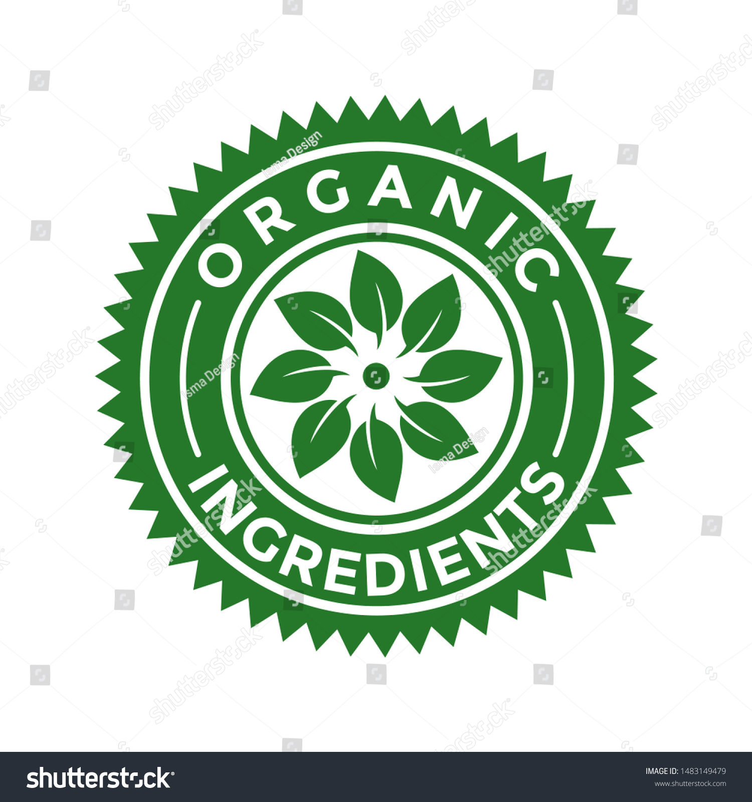 Organic Ingredients Vector Badge Template Stock Vector (Royalty Free ...
