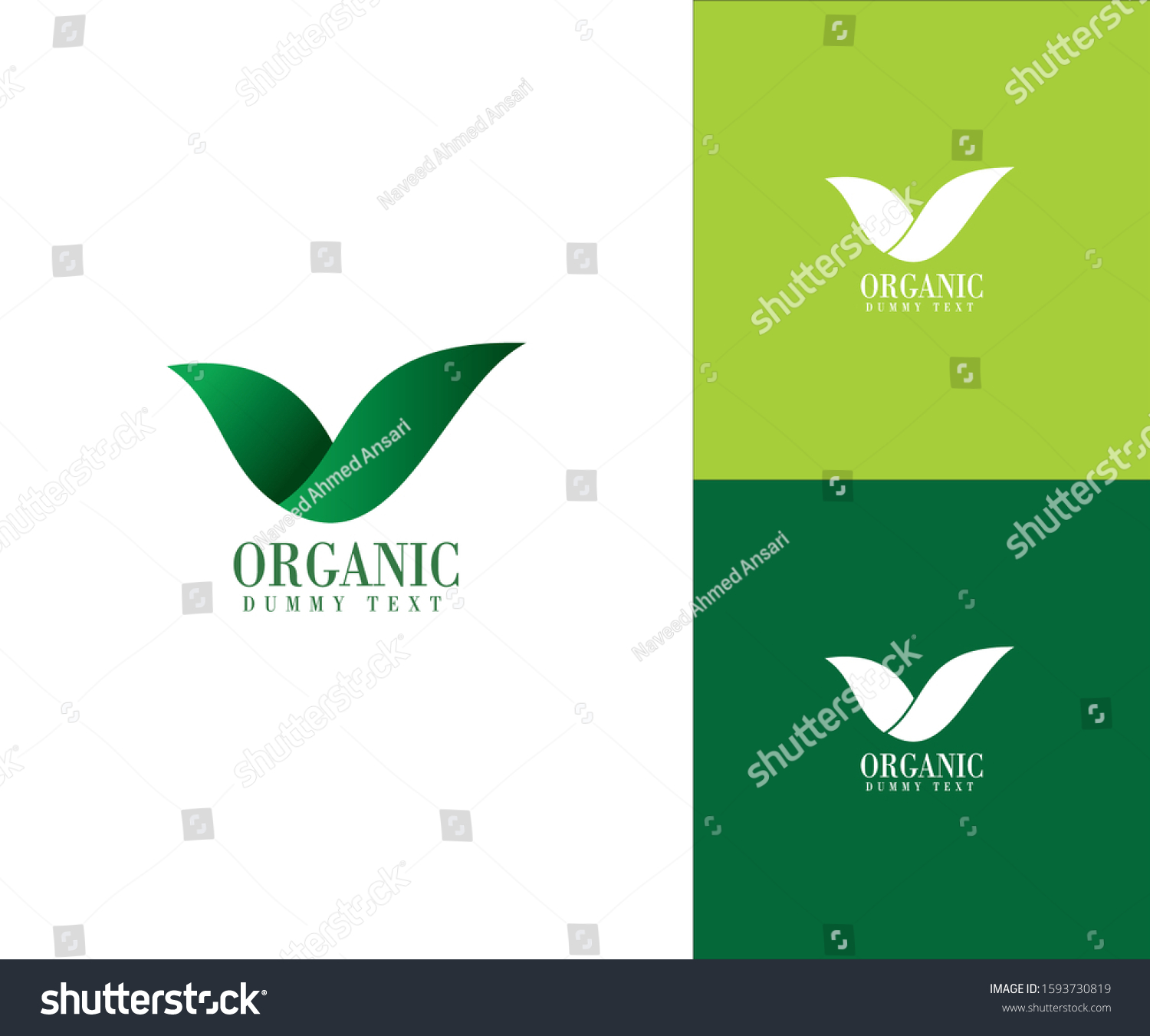 Organic Logo Template Elegant Leaf Vector Stock Vector (Royalty Free ...