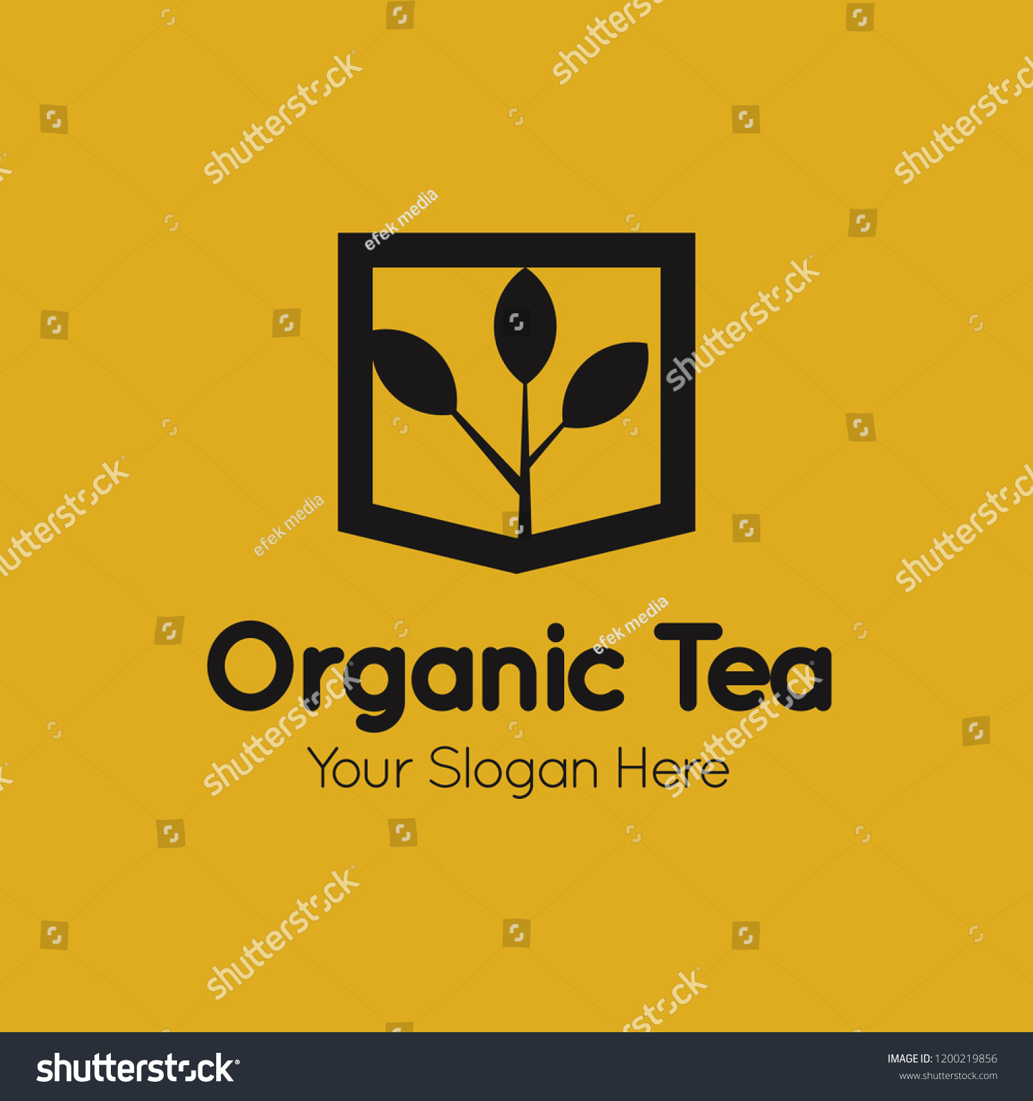 Organic Tea Logo Template Stock Vector (Royalty Free) 1200219856 ...