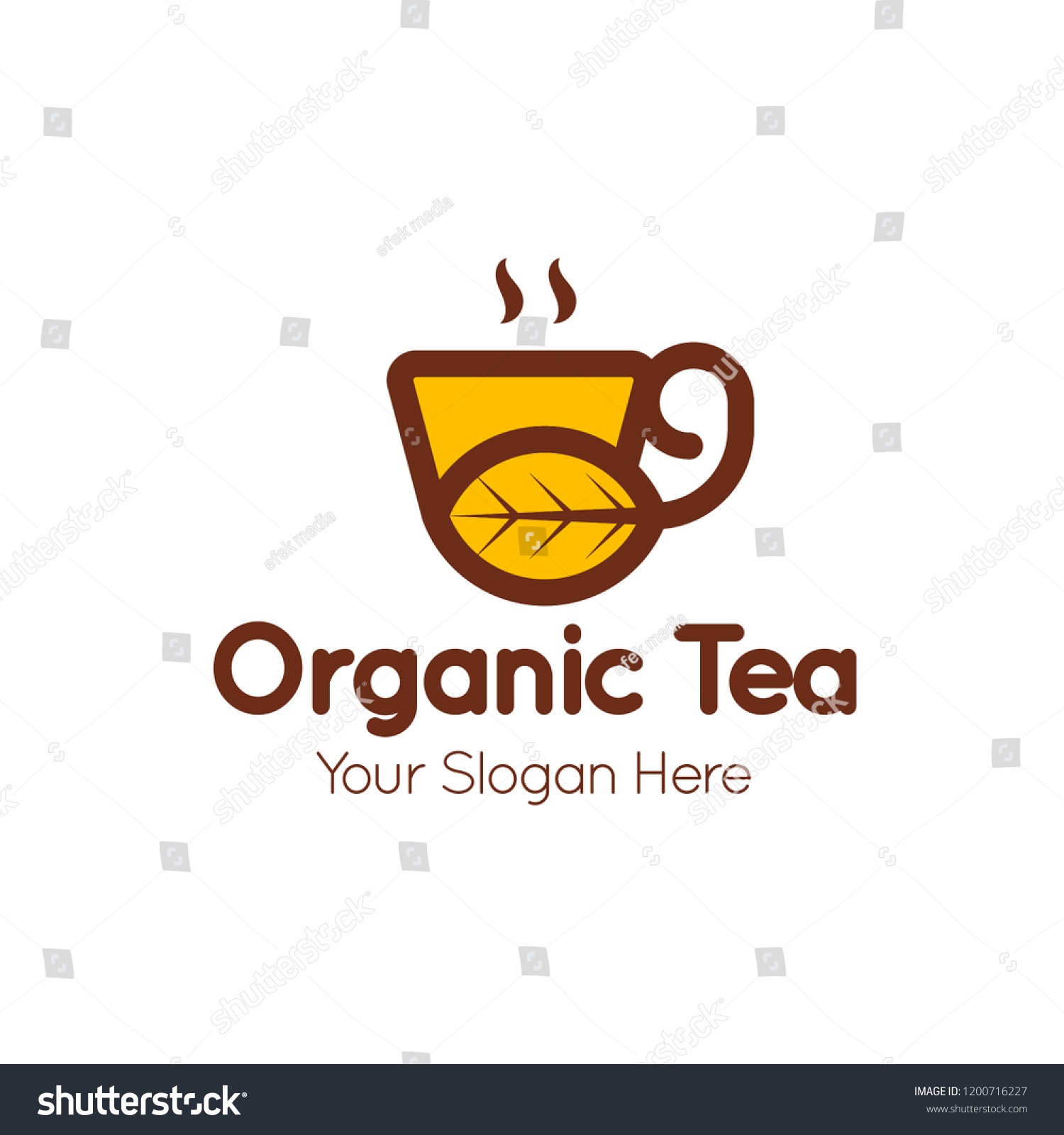 Organic Tea Logo Template Stock Vector (Royalty Free) 1200716227 ...