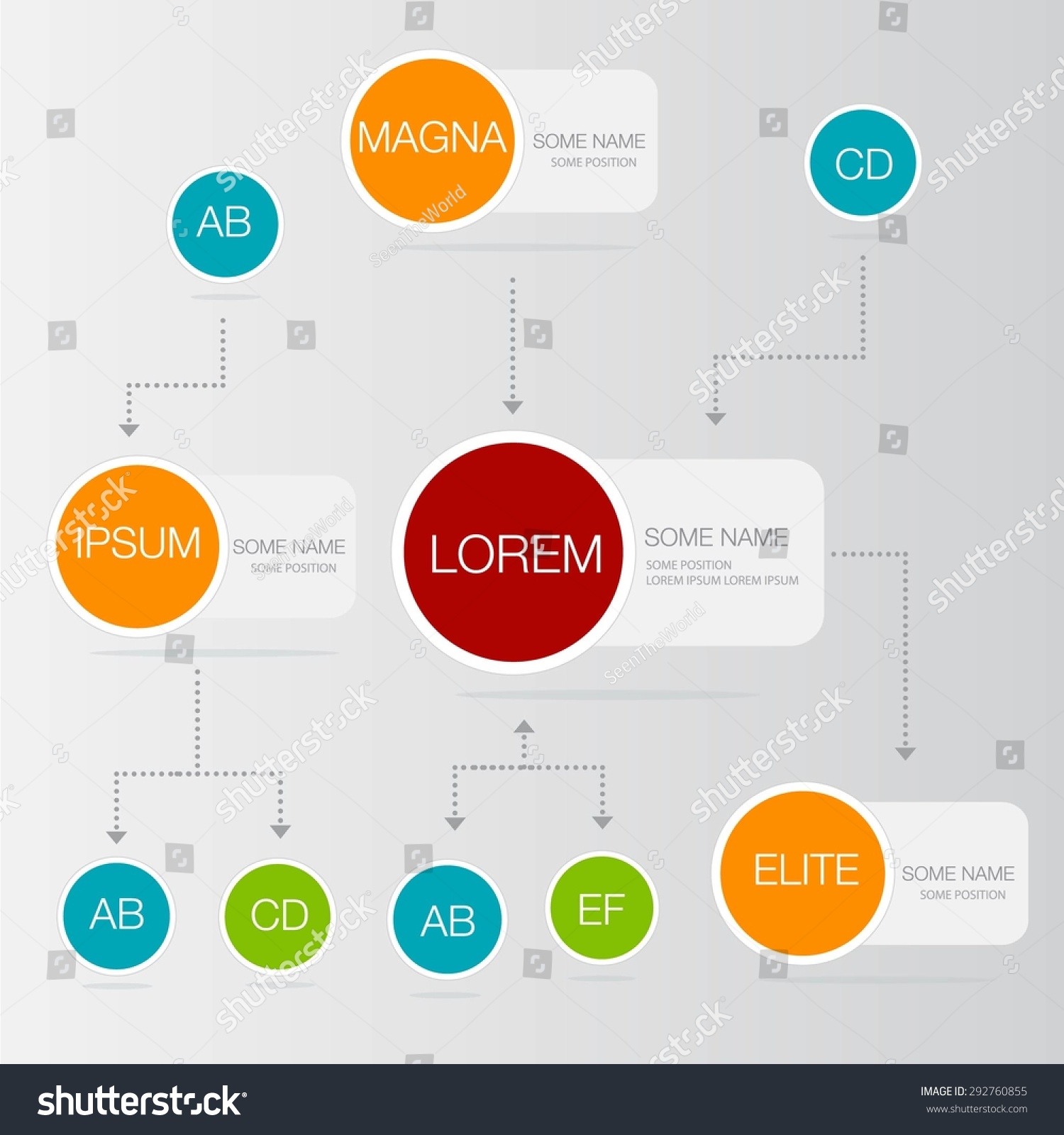 Organization Chartflow Chart Infographics Vector Illustration: เวกเตอร์ ...