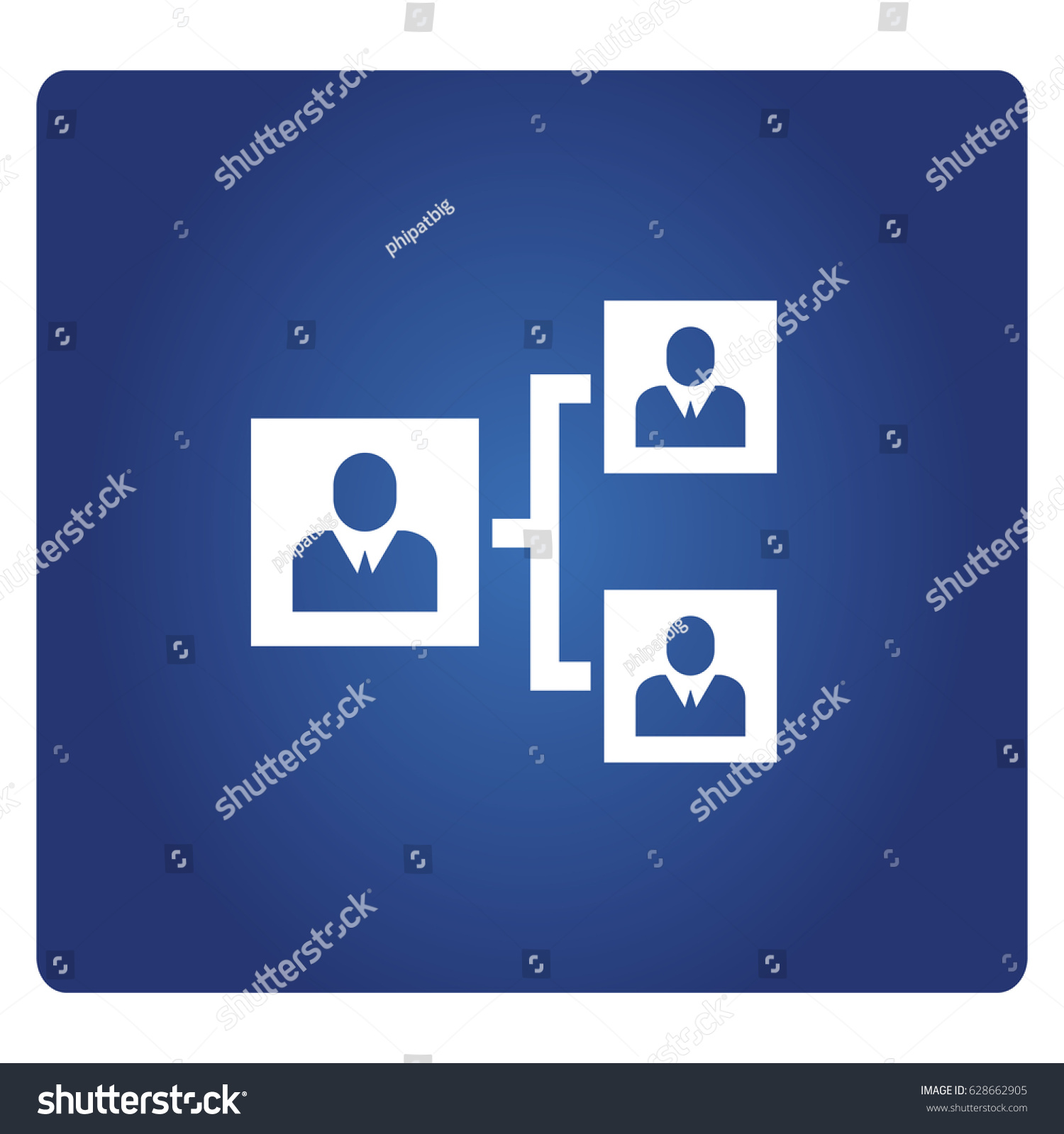 Organization Chart Icon Blue Background: เวกเตอร์สต็อก (ปลอดค่า ...