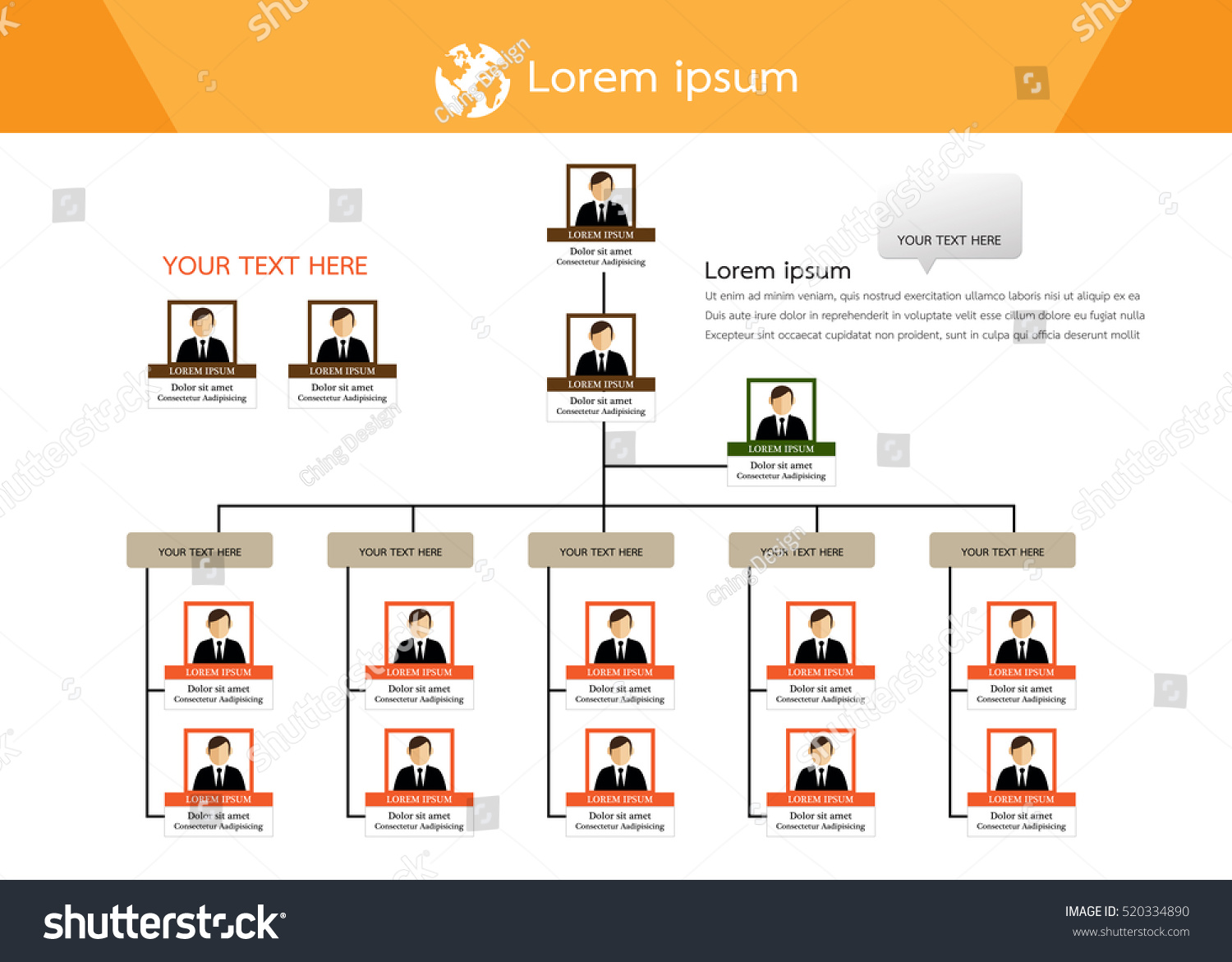 Organization Chart Info Graphics Stock Vector 520334890 : Shutterstock