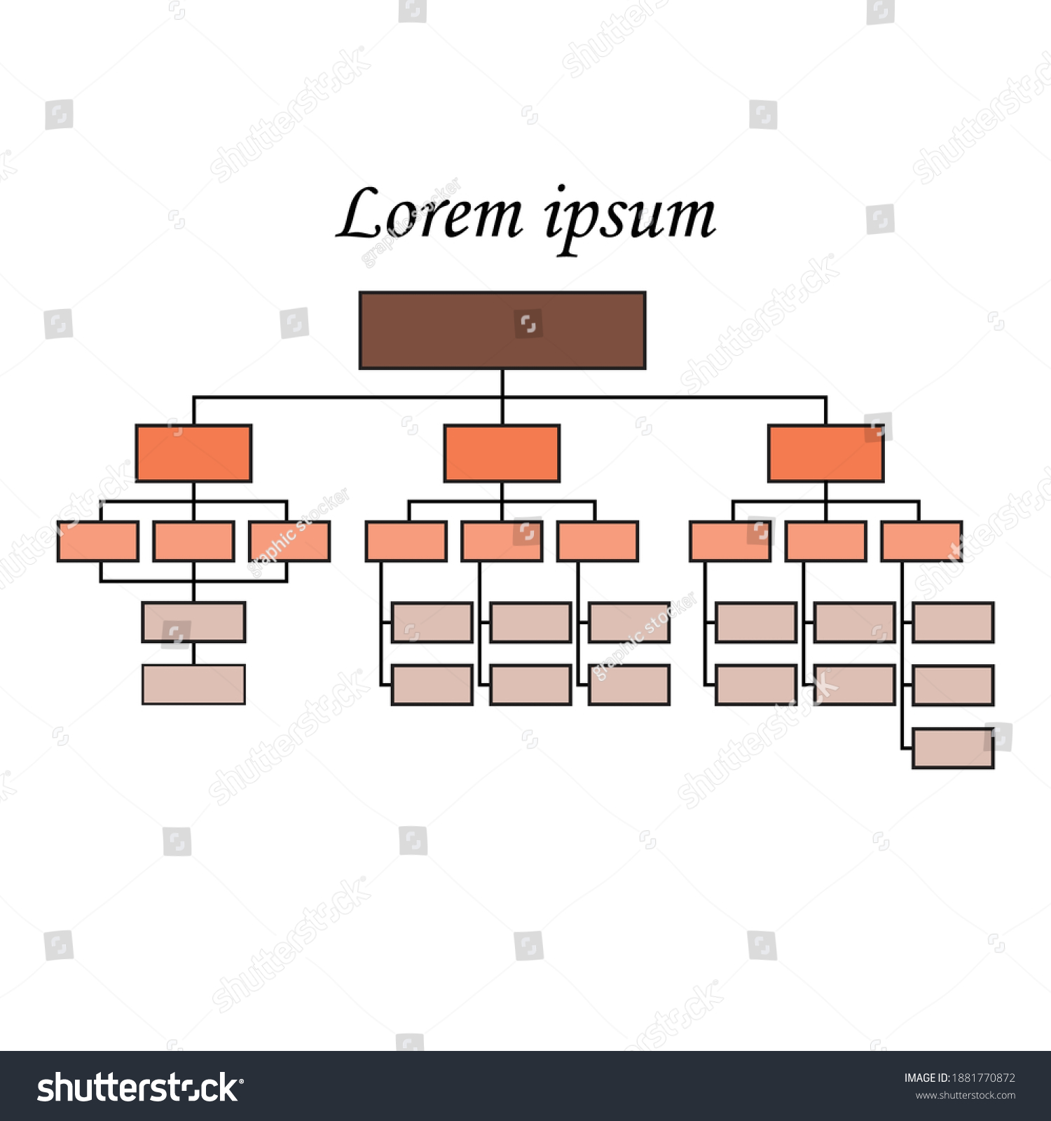 Organization Chart Infographicsbusiness Flowchart Work Processvector ...