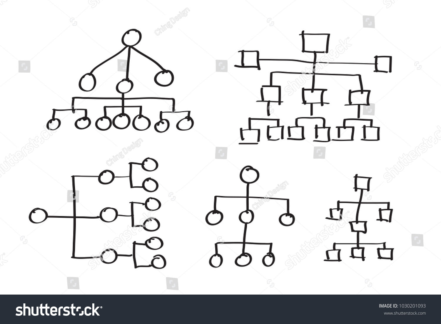 Organization Chart Infographics Drawing Style Stock Vector (Royalty ...