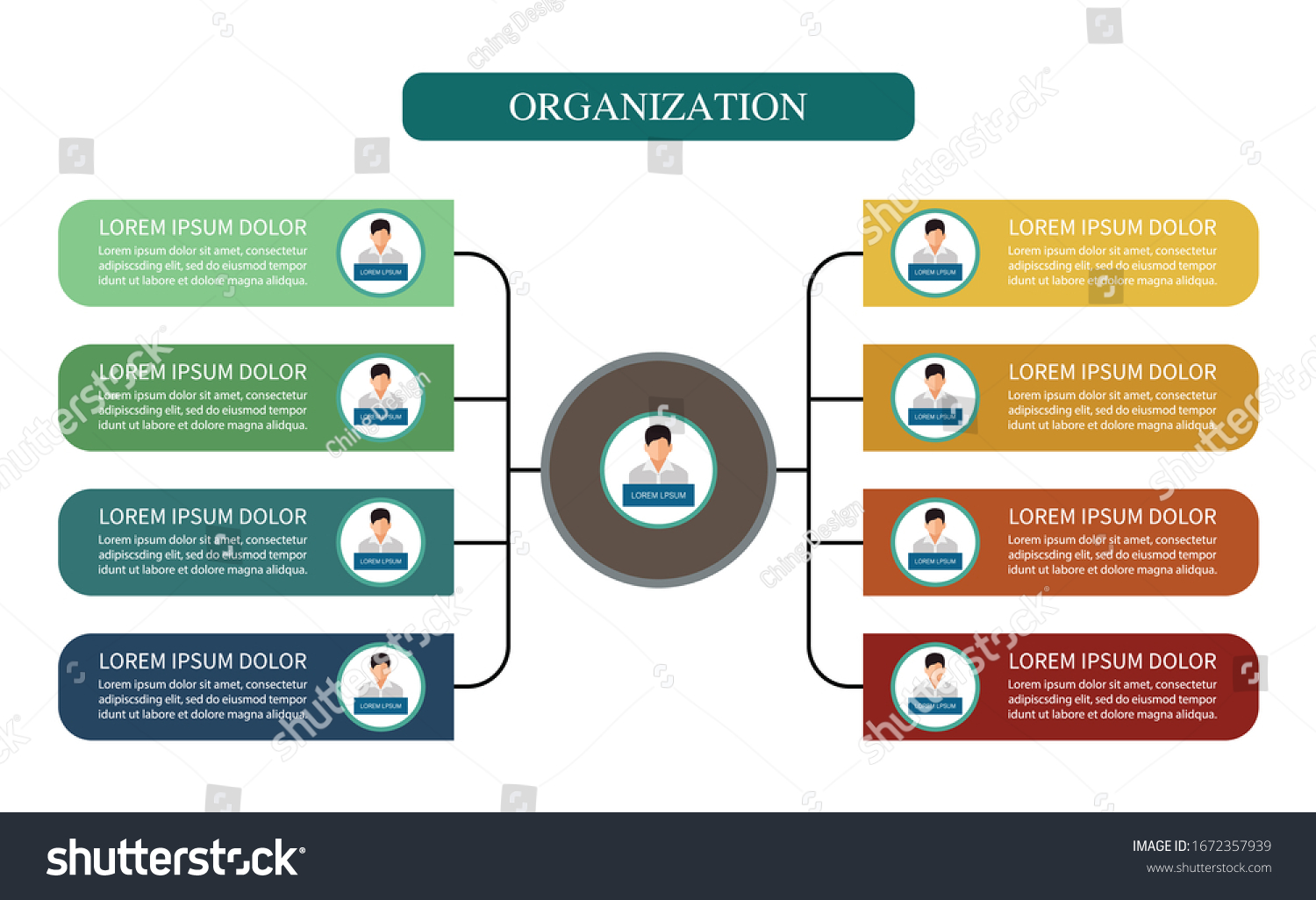 Organization Chart Infographics Vector Design Stock Vector (Royalty ...