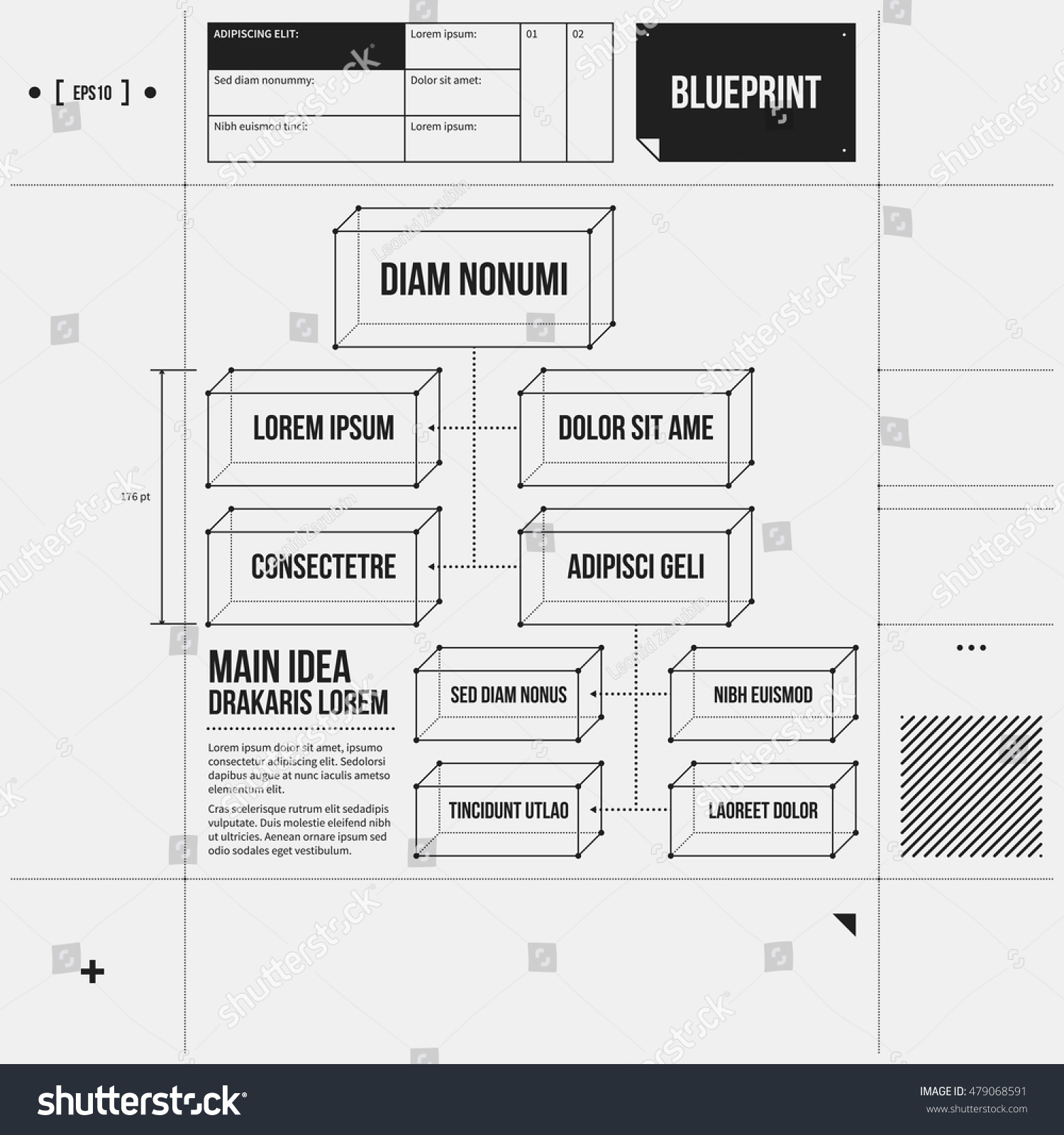 Organization Chart Template Draft Style Eps10: เวกเตอร์สต็อก (ปลอดค่า ...