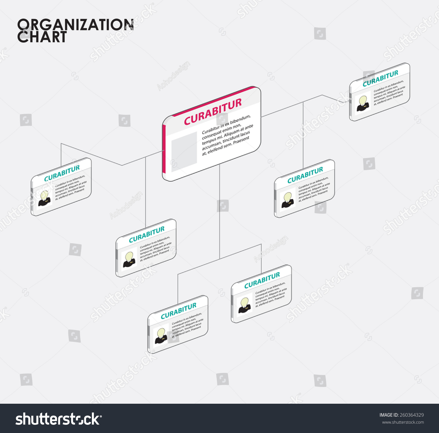 Organization Chart Template Infographics Tree Vector Stok Vektör ...