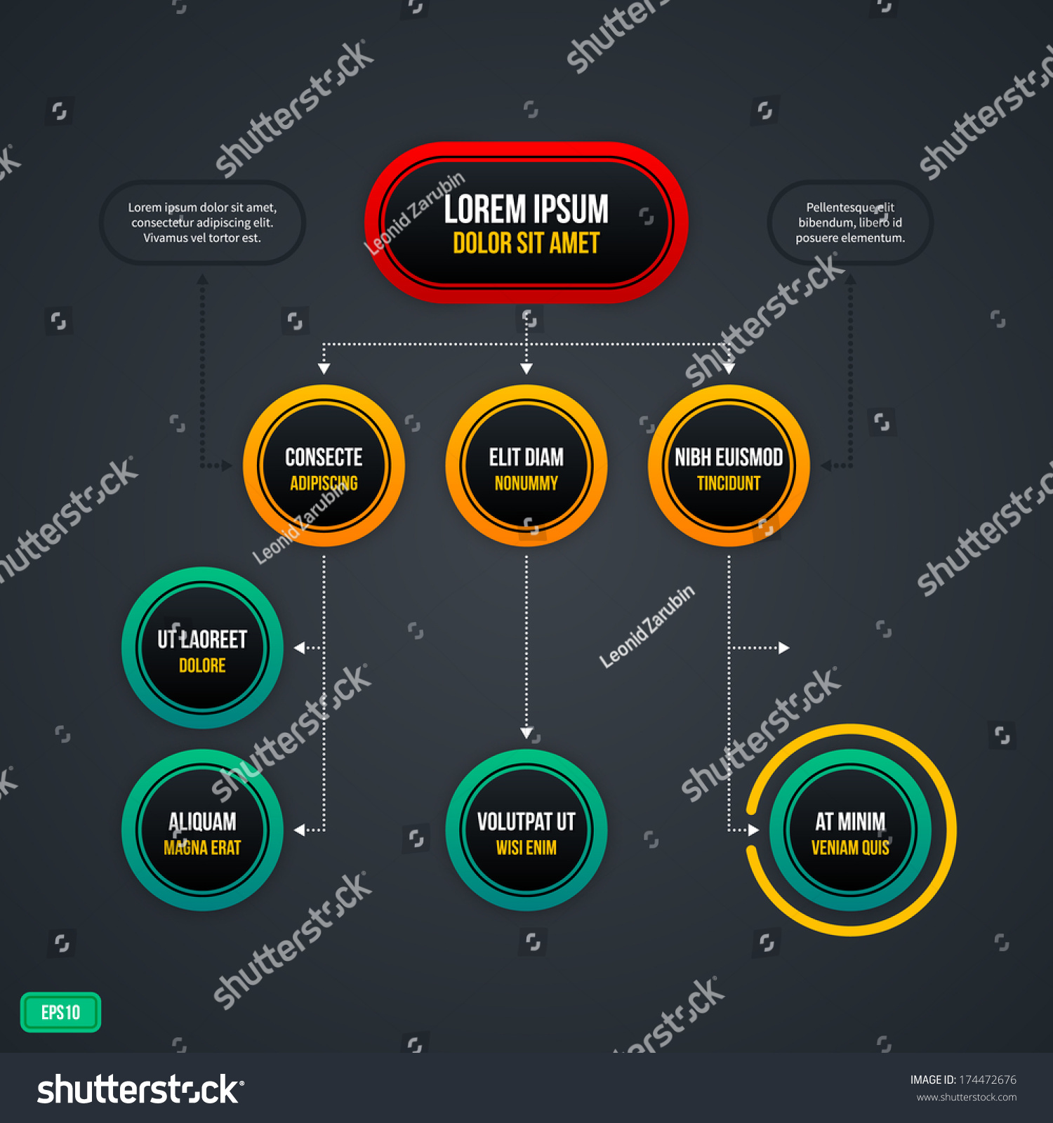 Organization Chart Round Elements Eps10: เวกเตอร์สต็อก (ปลอดค่า ...
