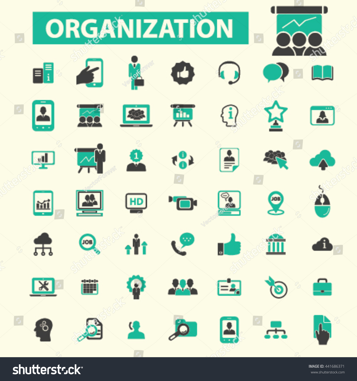 Organization Icons Stock Vector 441686371 : Shutterstock
