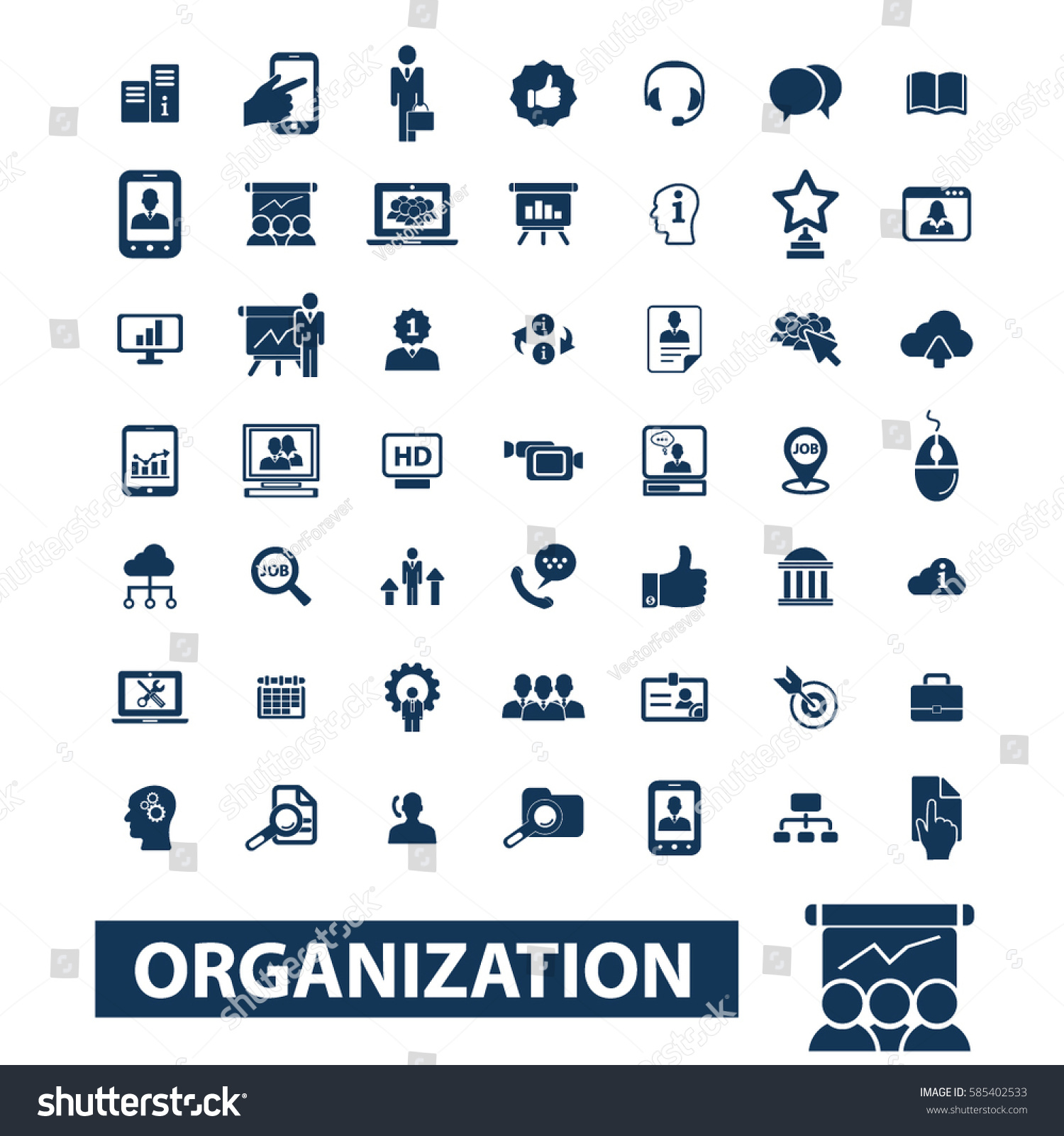 Organization Icons Stock Vector 585402533 - Shutterstock