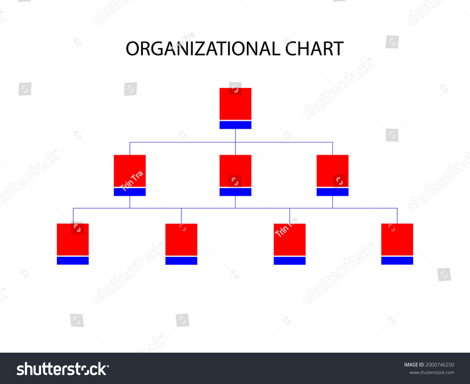 Organizational Chart Isolated On White Background Stock Vector (Royalty ...