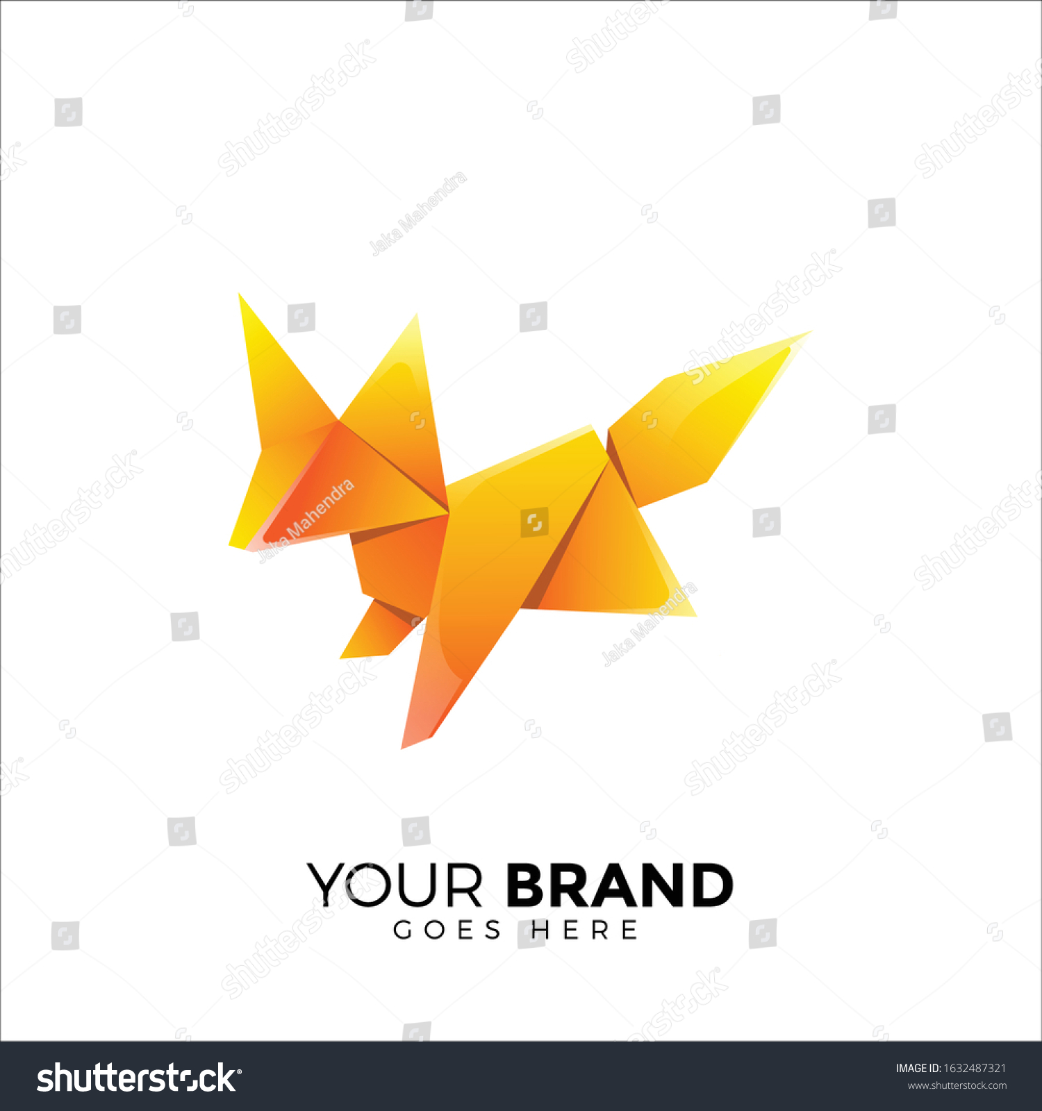 Origami Fox Logo Elegant Stock Vector (Royalty Free) 1632487321 ...