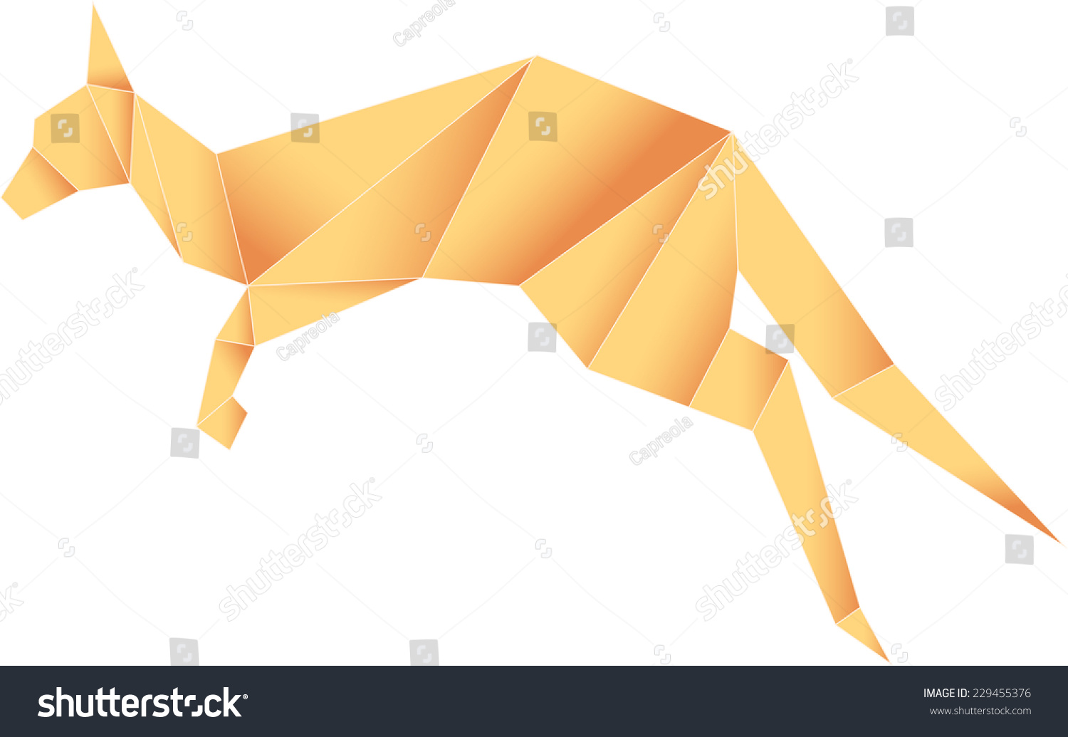 Origami Kangaroo Stock Vector (Royalty Free) 229455376 | Shutterstock
