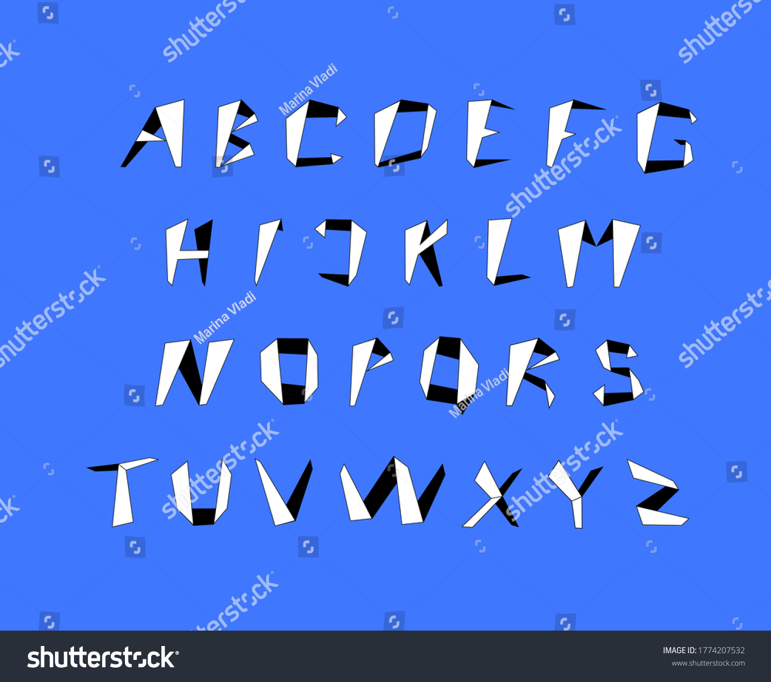 Origami Letters Set Vector Alphabet Stock Vector (Royalty Free ...