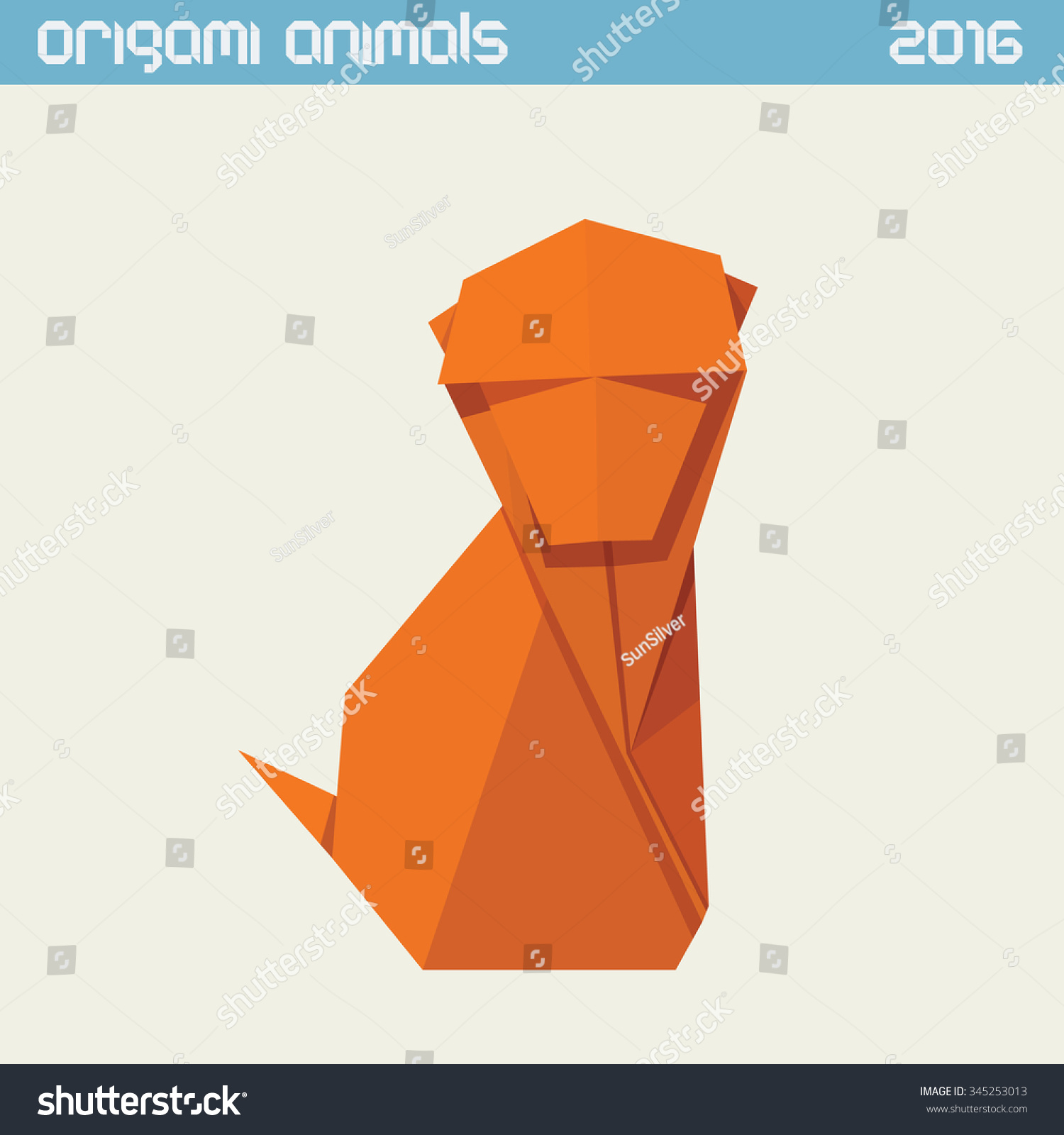 Origami Monkey Vector Clear Simple Flat Stock Vector (Royalty Free ...