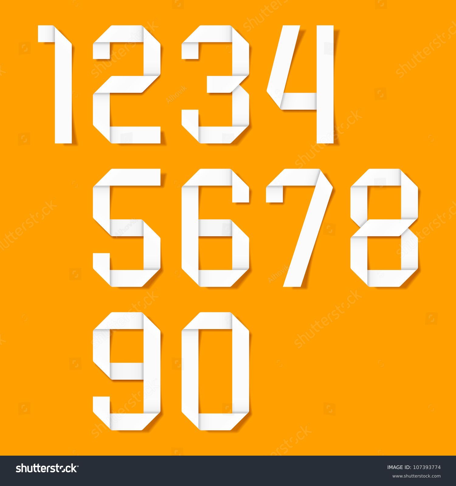 หมายเลขพับกระดาษตั้งไว้เวกเตอร์: เวกเตอร์สต็อก (ปลอดค่าลิขสิทธิ์ ...