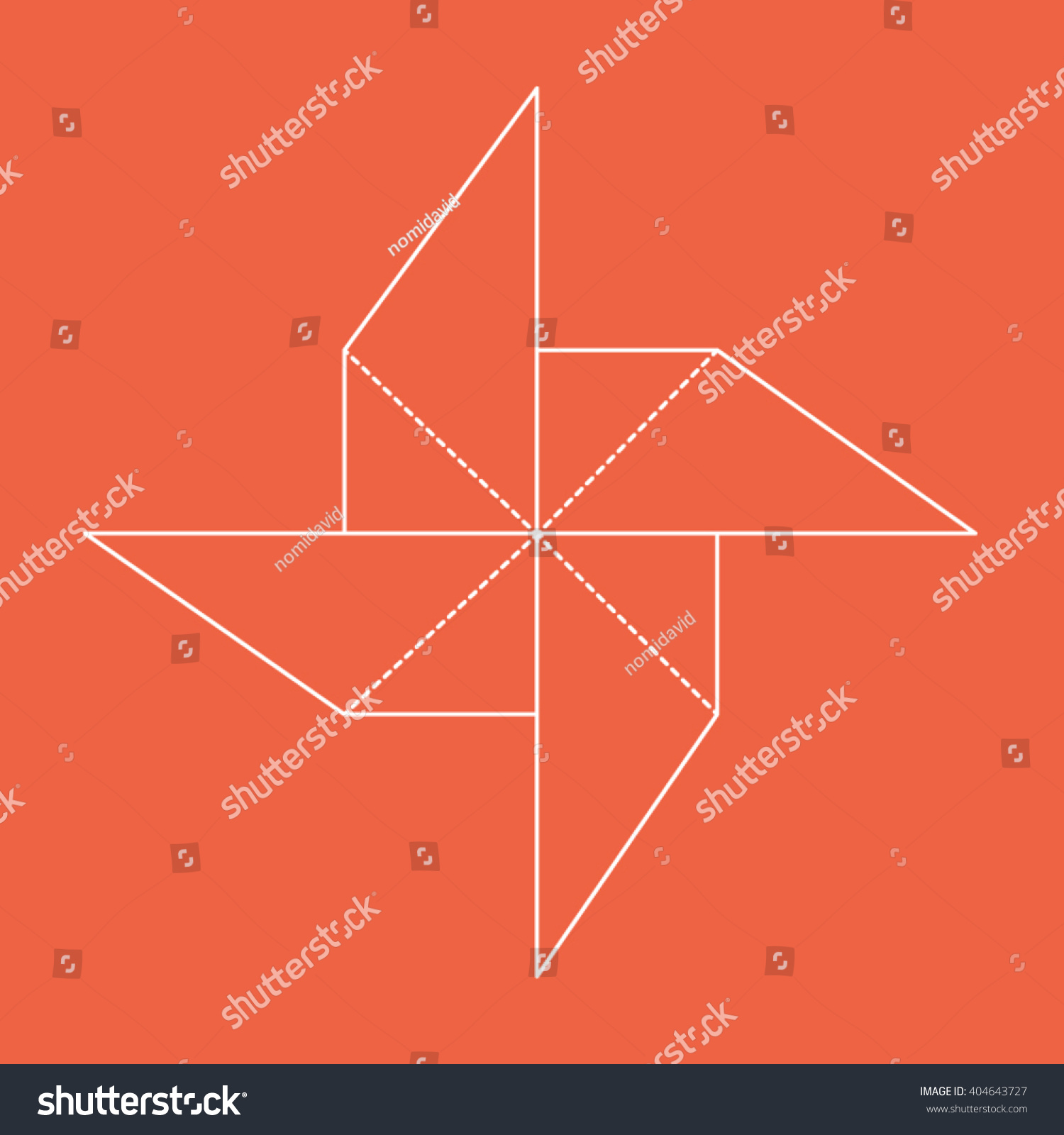 Origami Pinwheel Vector Illustration Stock Vector (Royalty Free ...