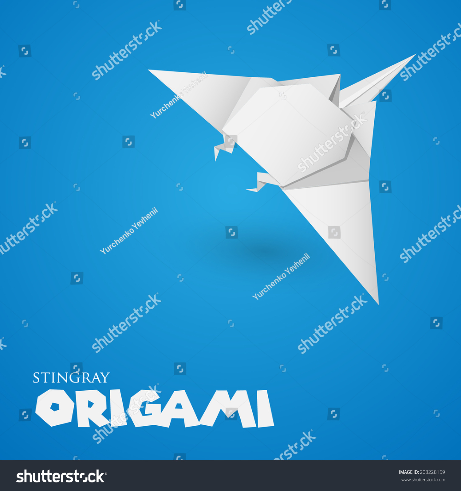 Origami Stingray Stock Vector (Royalty Free) 208228159 | Shutterstock