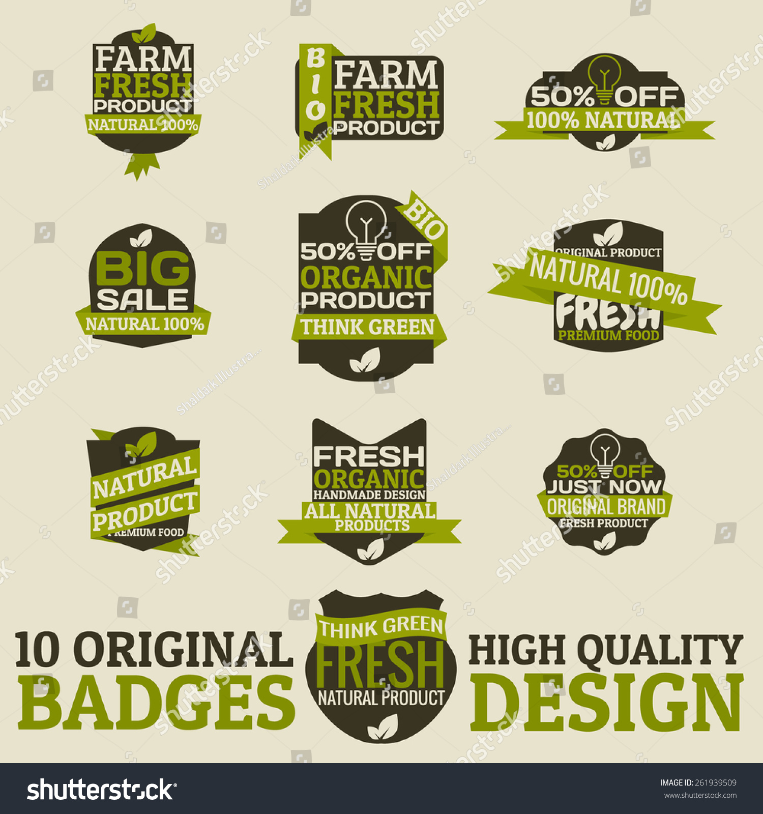 Original Bio Badges Hq Elements Stock Vector (Royalty Free) 261939509 ...