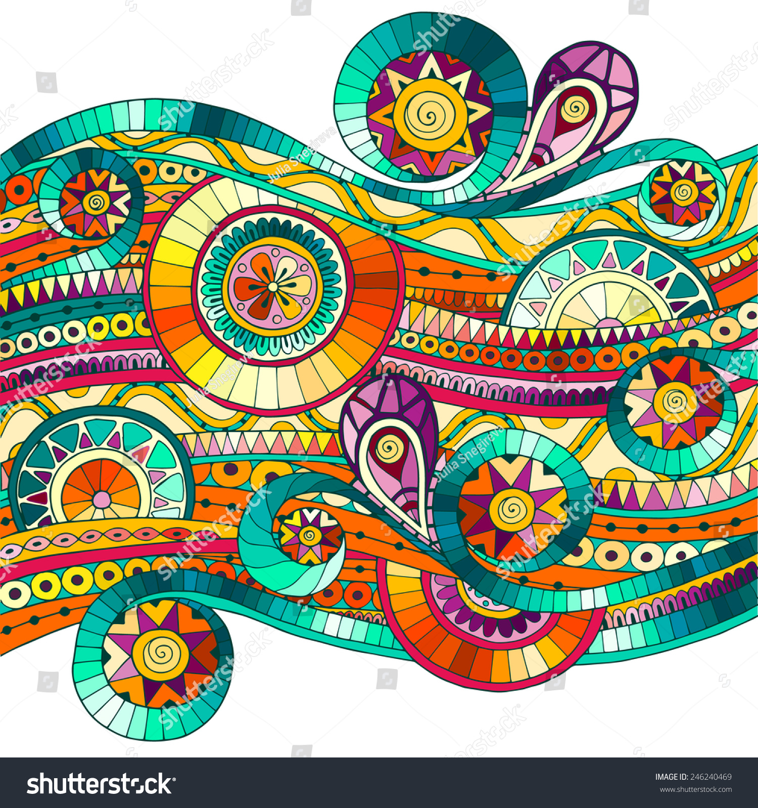 Original Drawing Tribal Doddle Ethnic Pattern Stock Vector 246240469 ...