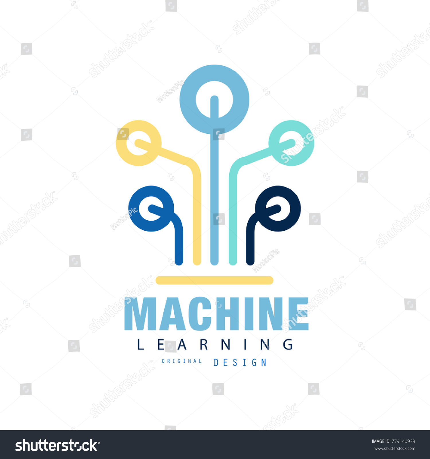Original Logo Machine Learning Computer Technology Stock Vector ...