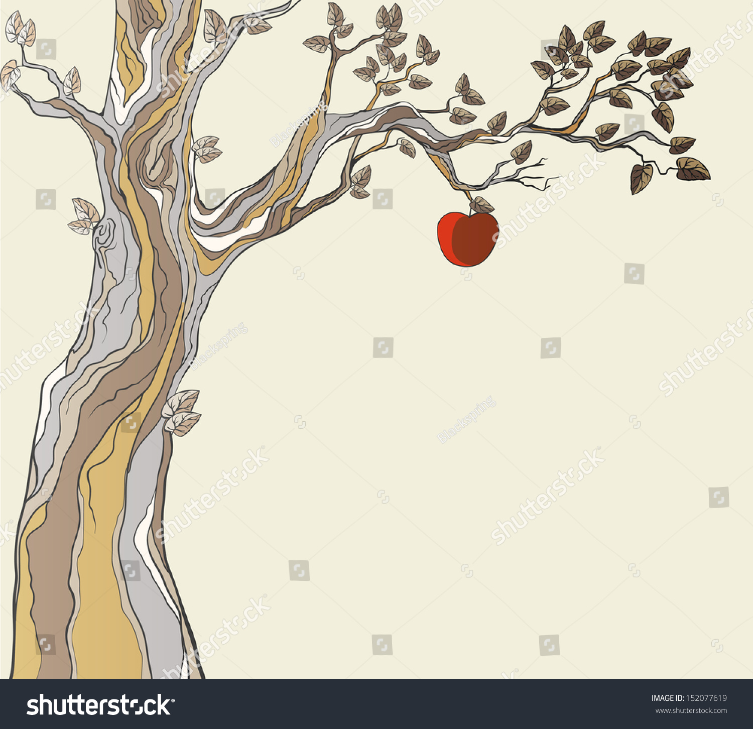 Original Sin Tree Apple Stock Vector (Royalty Free) 152077619 ...