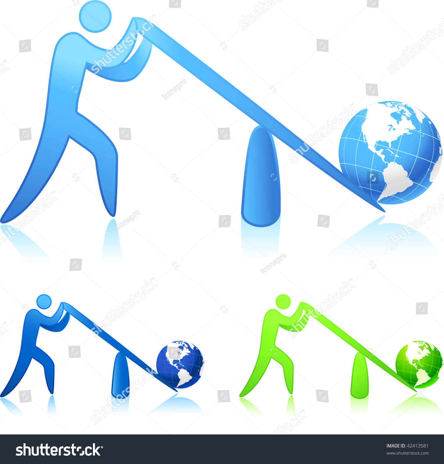 Original Vector Illustration Lifting World Leverage Stock Vector ...