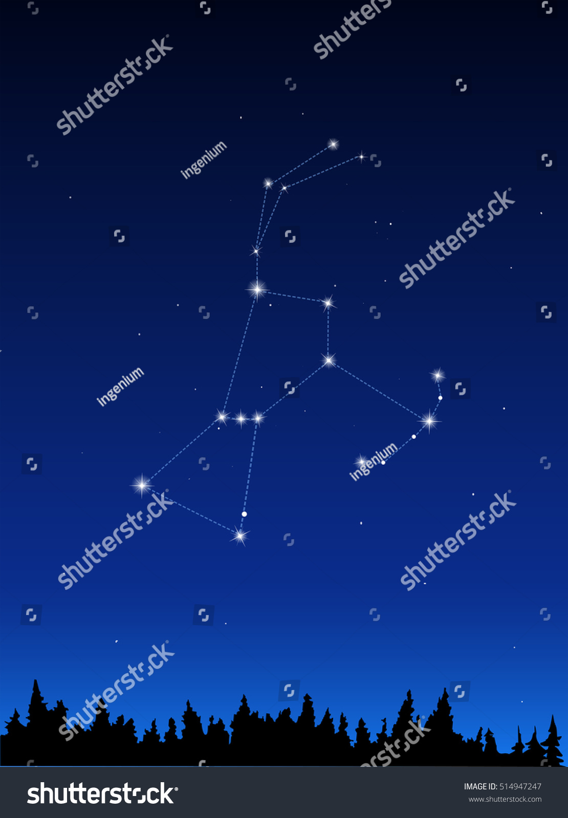 Orion Constellation Stock Vector (Royalty Free) 514947247