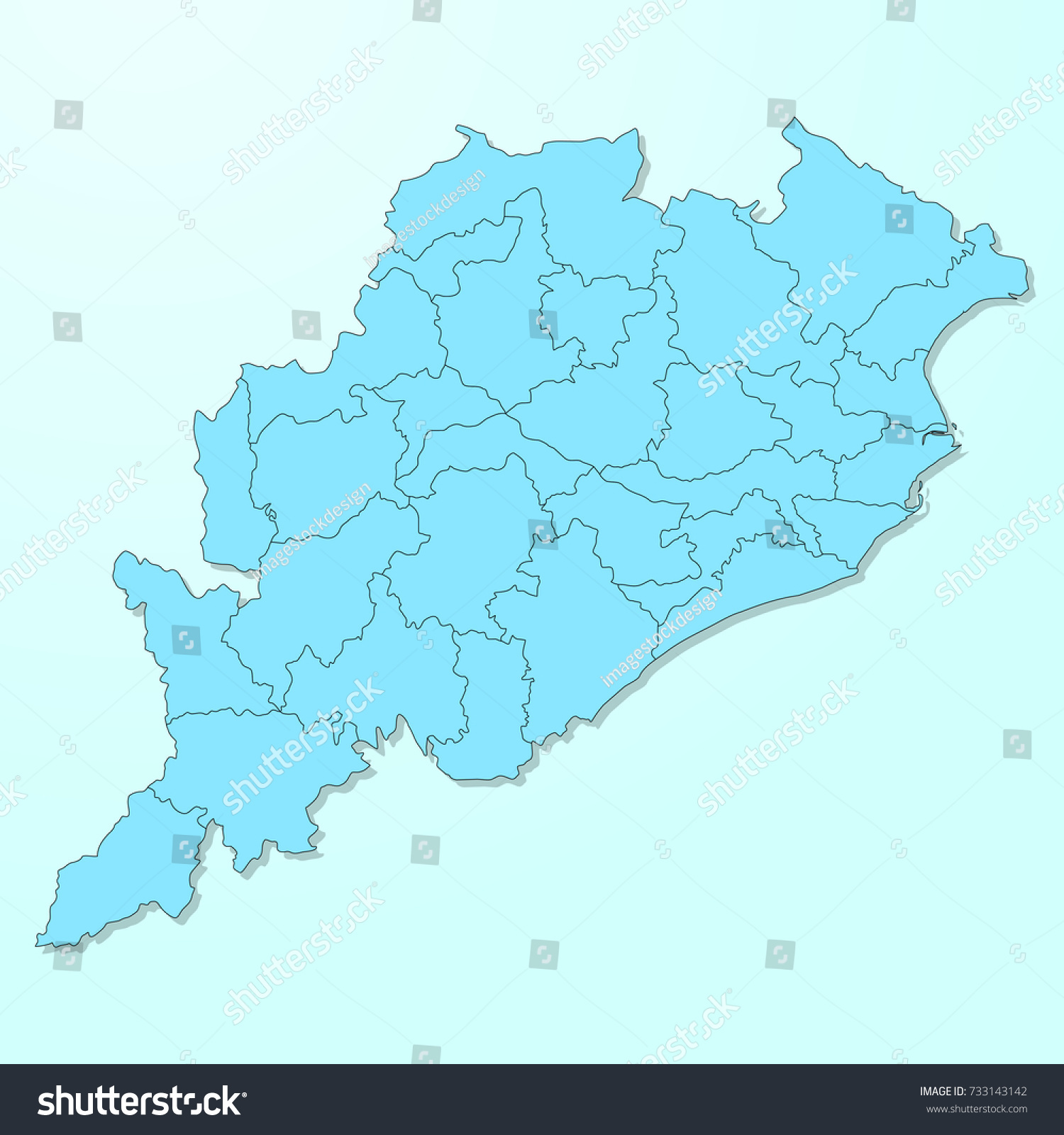 Orissa Blue Map On Degraded Background Stock Vector (Royalty Free ...