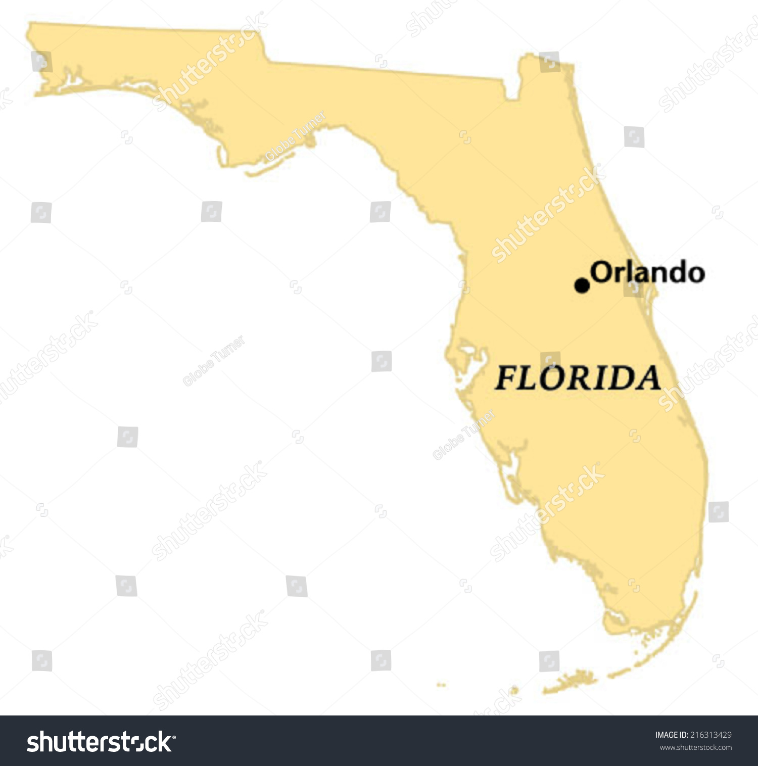 Orlando Florida Locate Map: vector de stock (libre de regalías ...