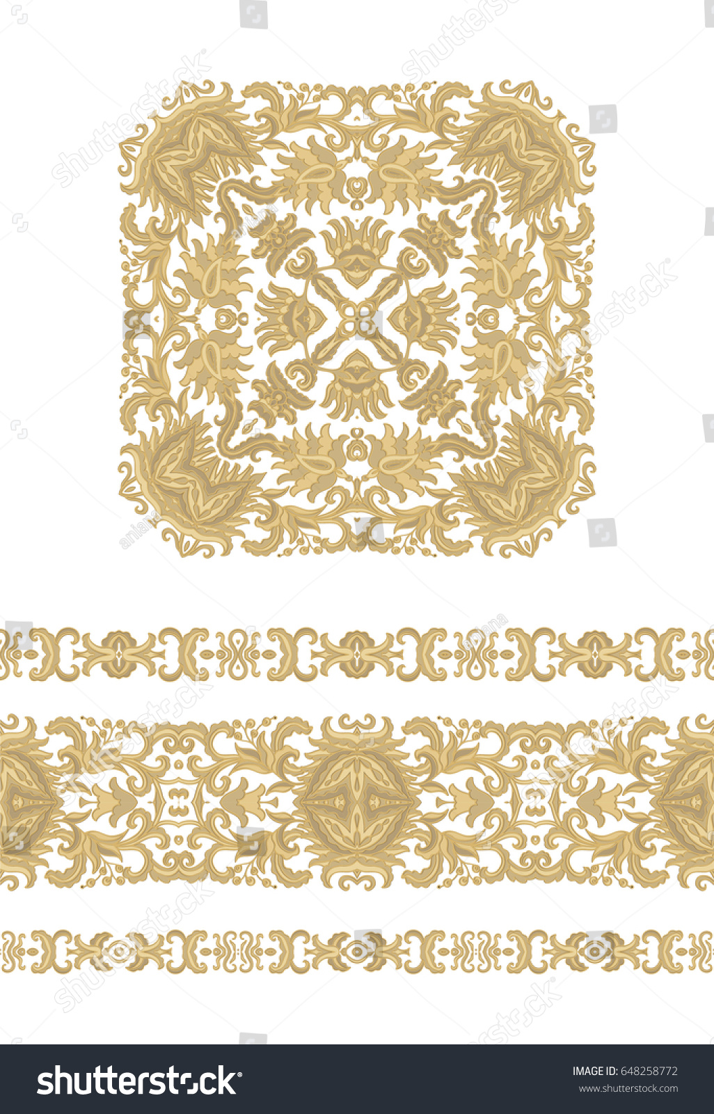 Ornamental Border Pattern Vector Lace Composition Stock Vector (Royalty ...