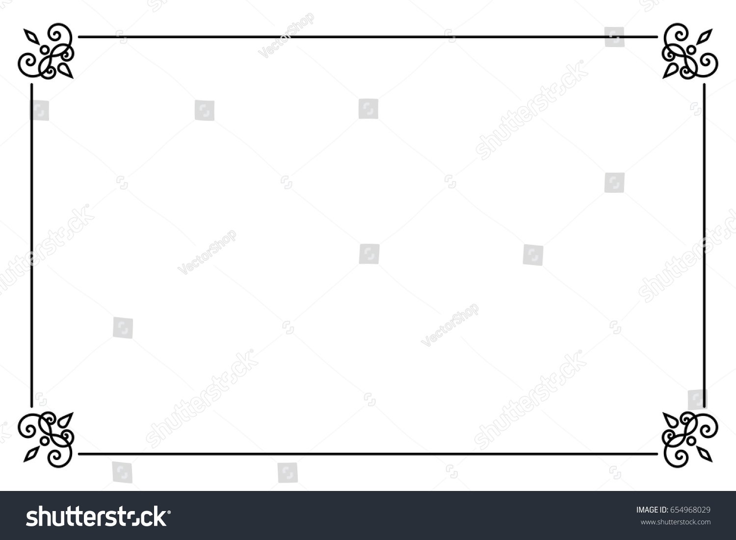 Ornamental Decorative Page Frame Vector Line Stock Vector (Royalty Free ...