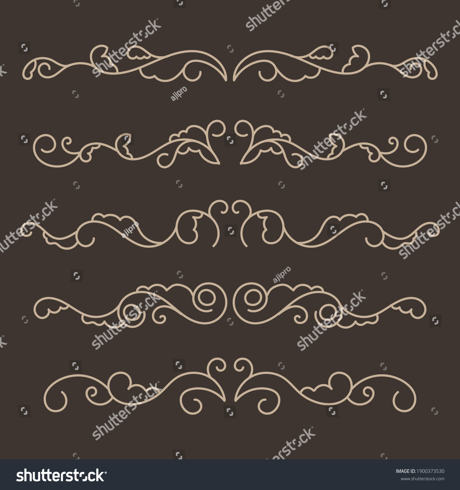 Ornamental Fancy Divider Set Vector Stock Vector (Royalty Free ...