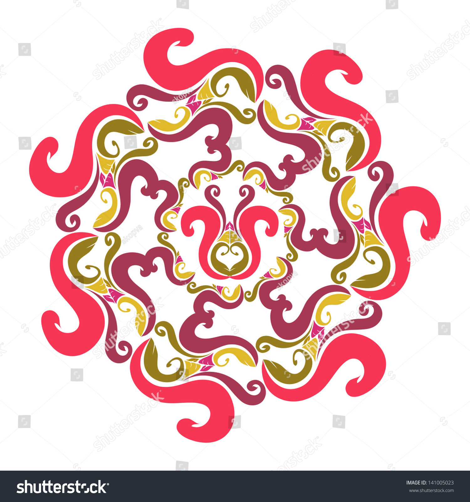 Ornamental Rosette Vector Illustration Stock Vector (Royalty Free ...