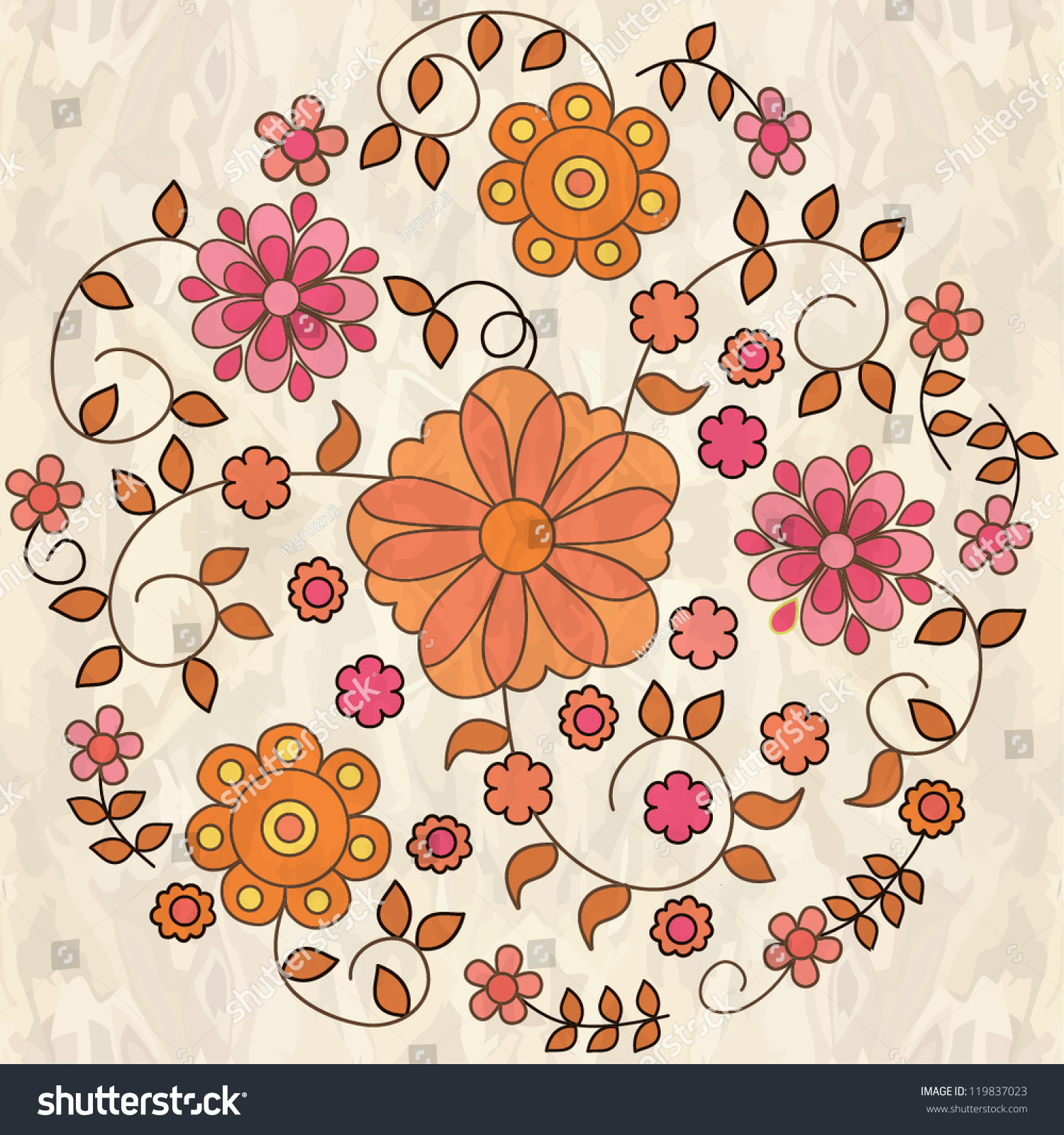 Ornamental Round Floral Pattern Stock Vector 119837023 - Shutterstock