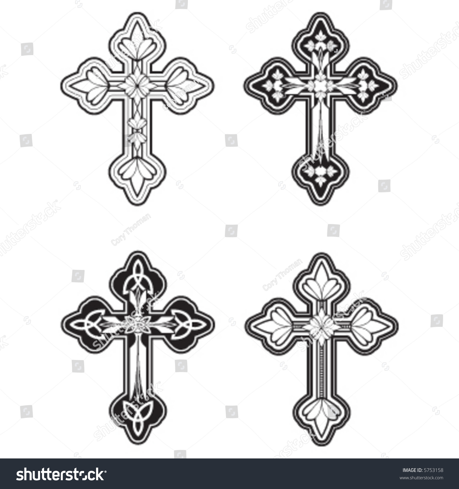 Ornate Cross Vector Stock Vector Illustration Of