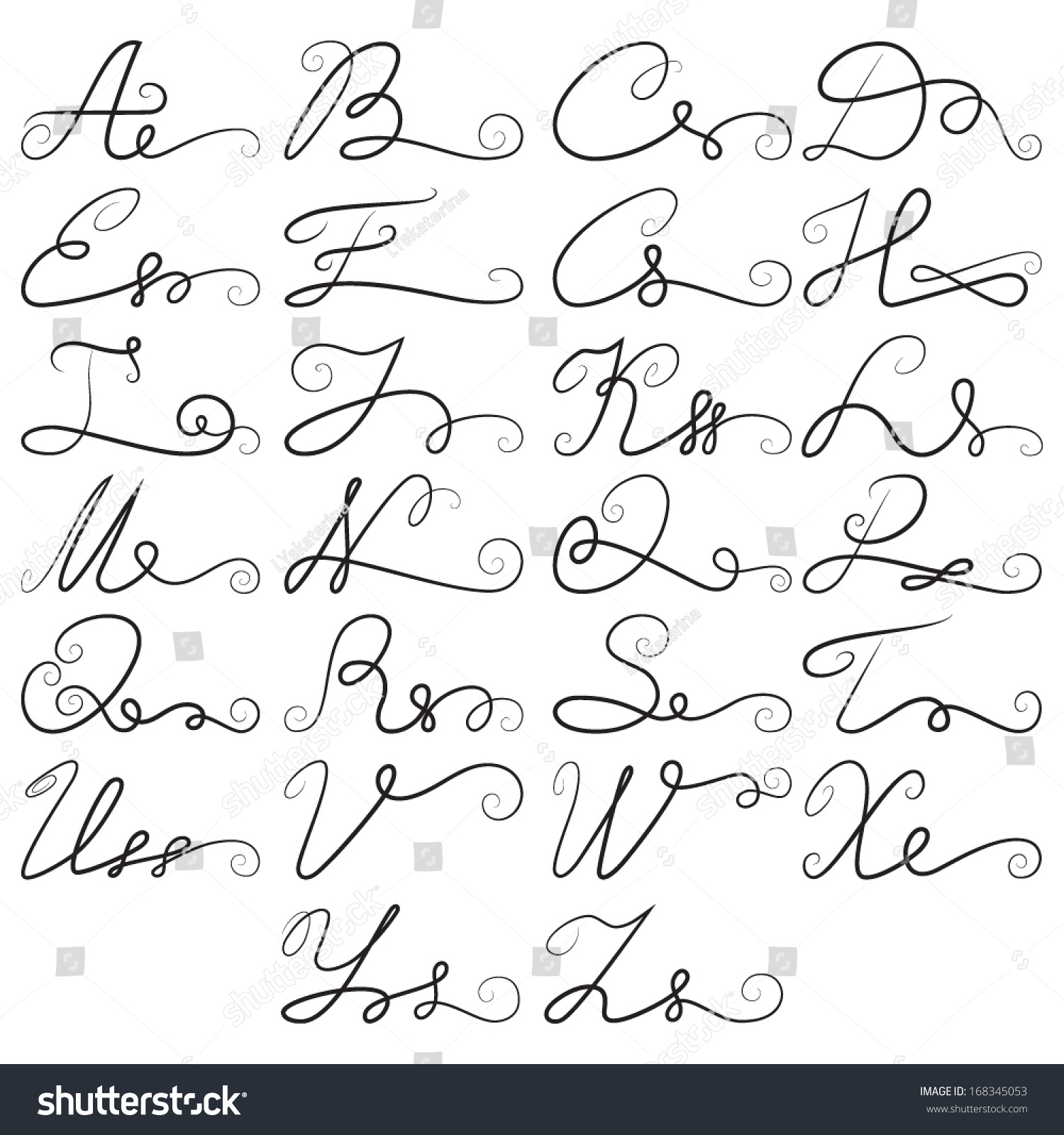 Ornate Decorative Alphabet. Vector - 168345053 : Shutterstock