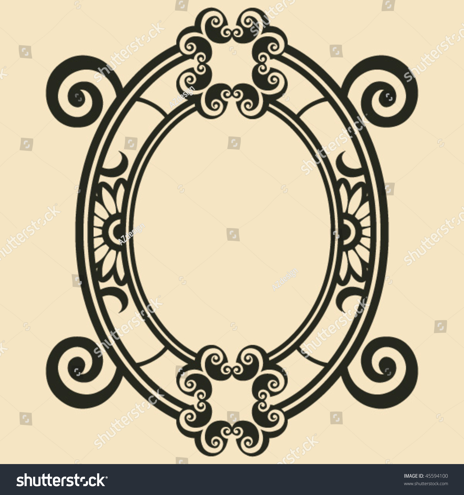 Ornate Floral Frame Vector Image Stock Vector (Royalty Free) 45594100 ...