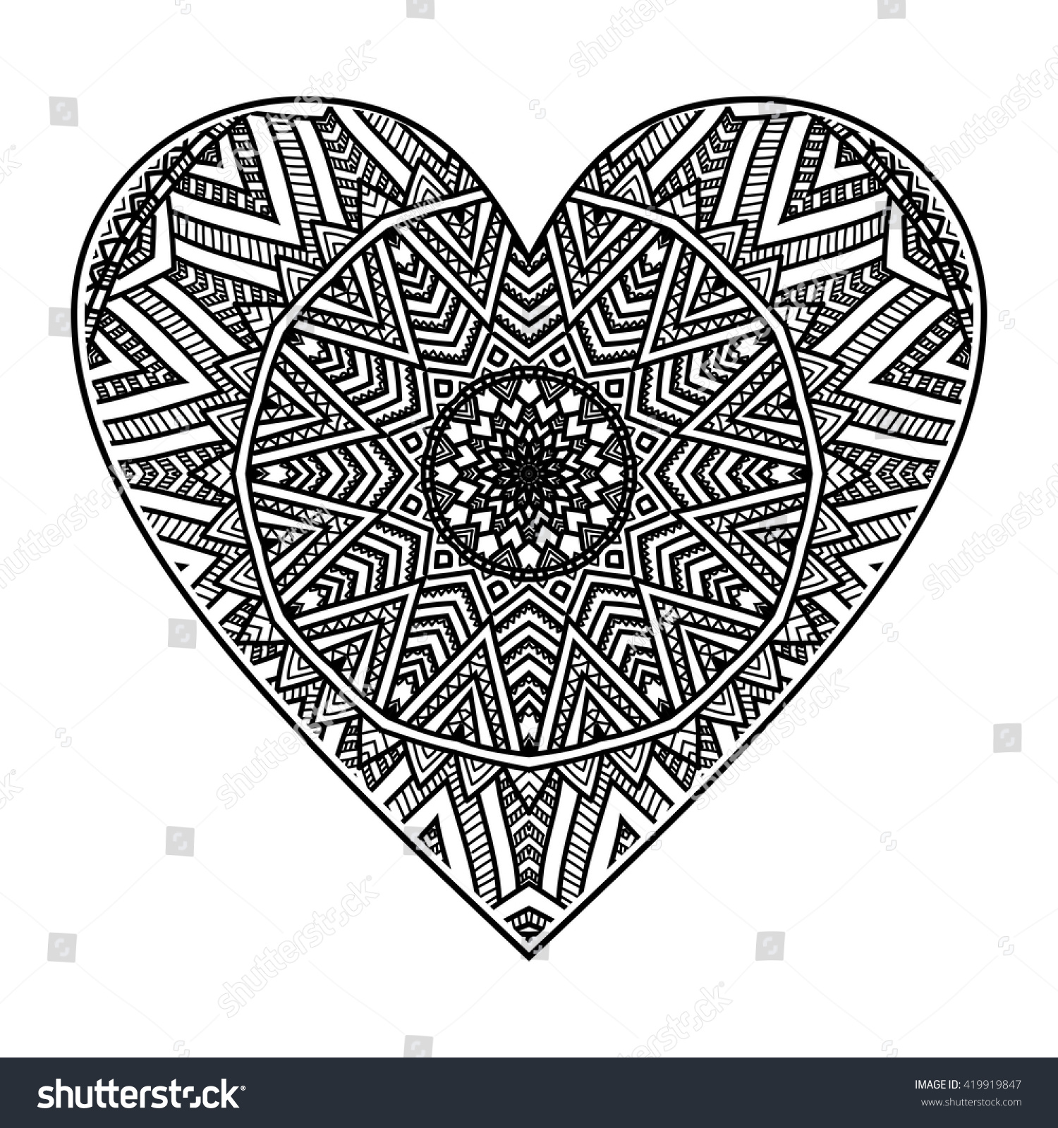 Ornate Heart Stock Vector 419919847 - Shutterstock