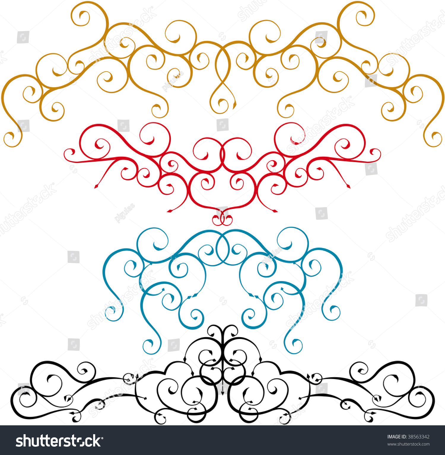 Ornate Lines Patterns Combinations Stock Vector (Royalty Free) 38563342