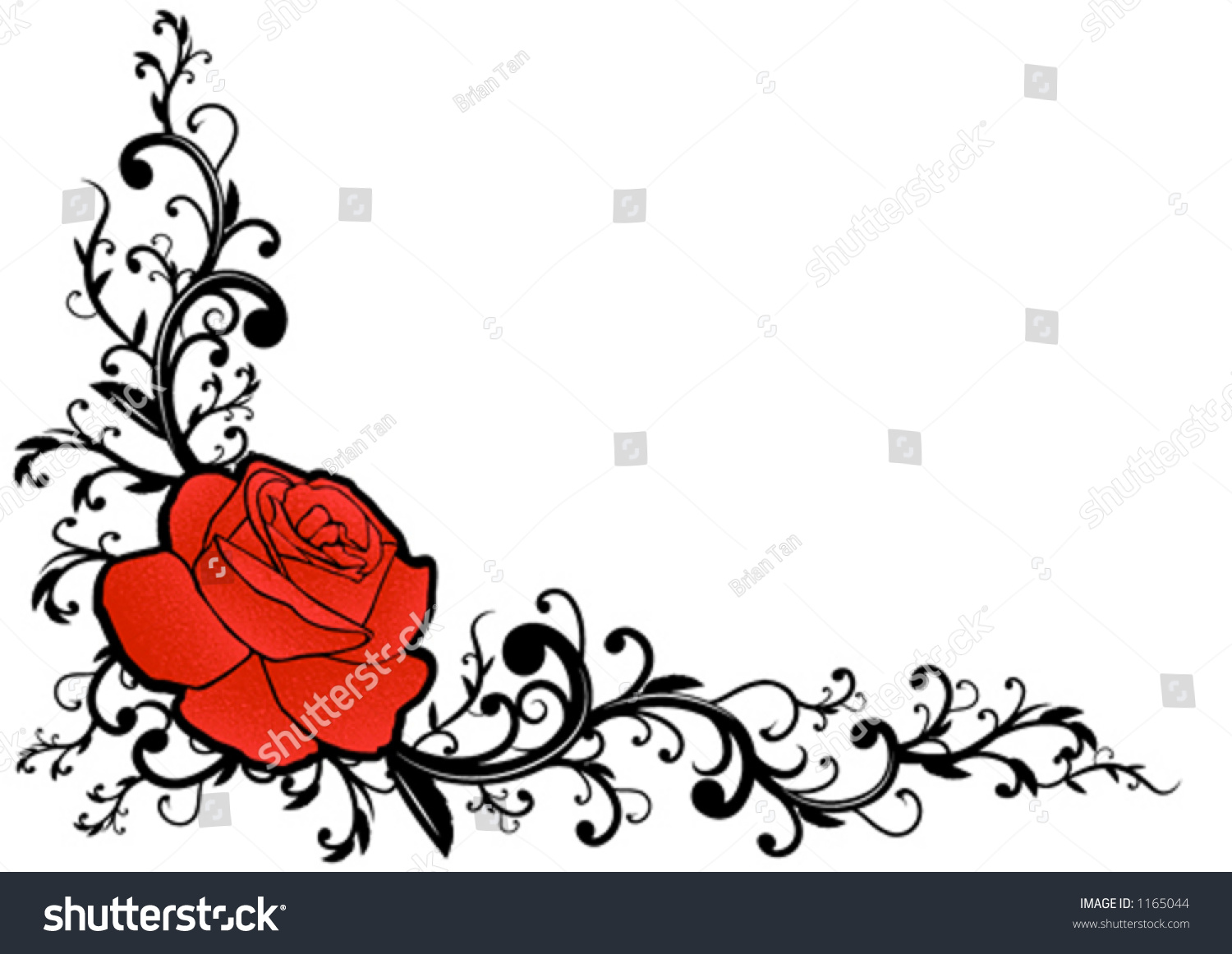 Ornate Rose Border Design Stock Vector 1165044 - Shutterstock