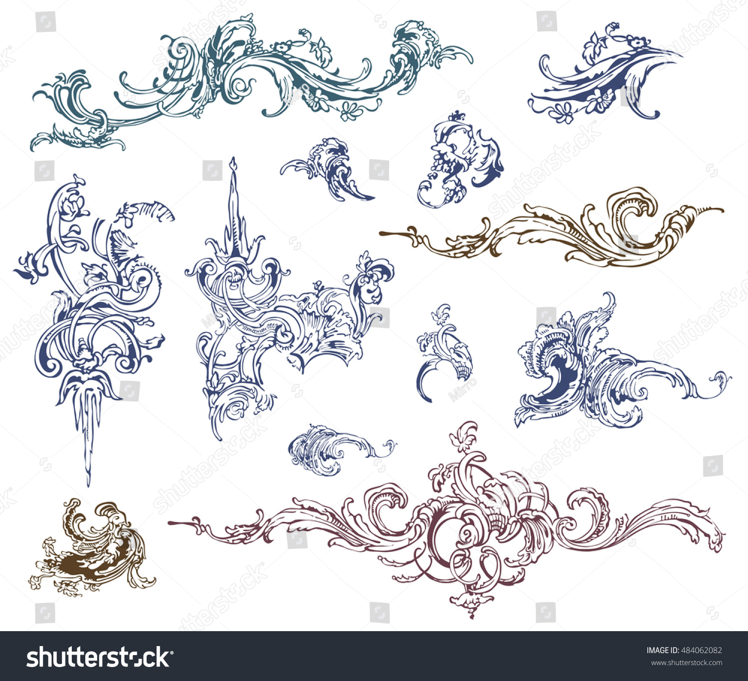 Ornate Vector Design Elements Page Decoration Stock Vector (Royalty ...