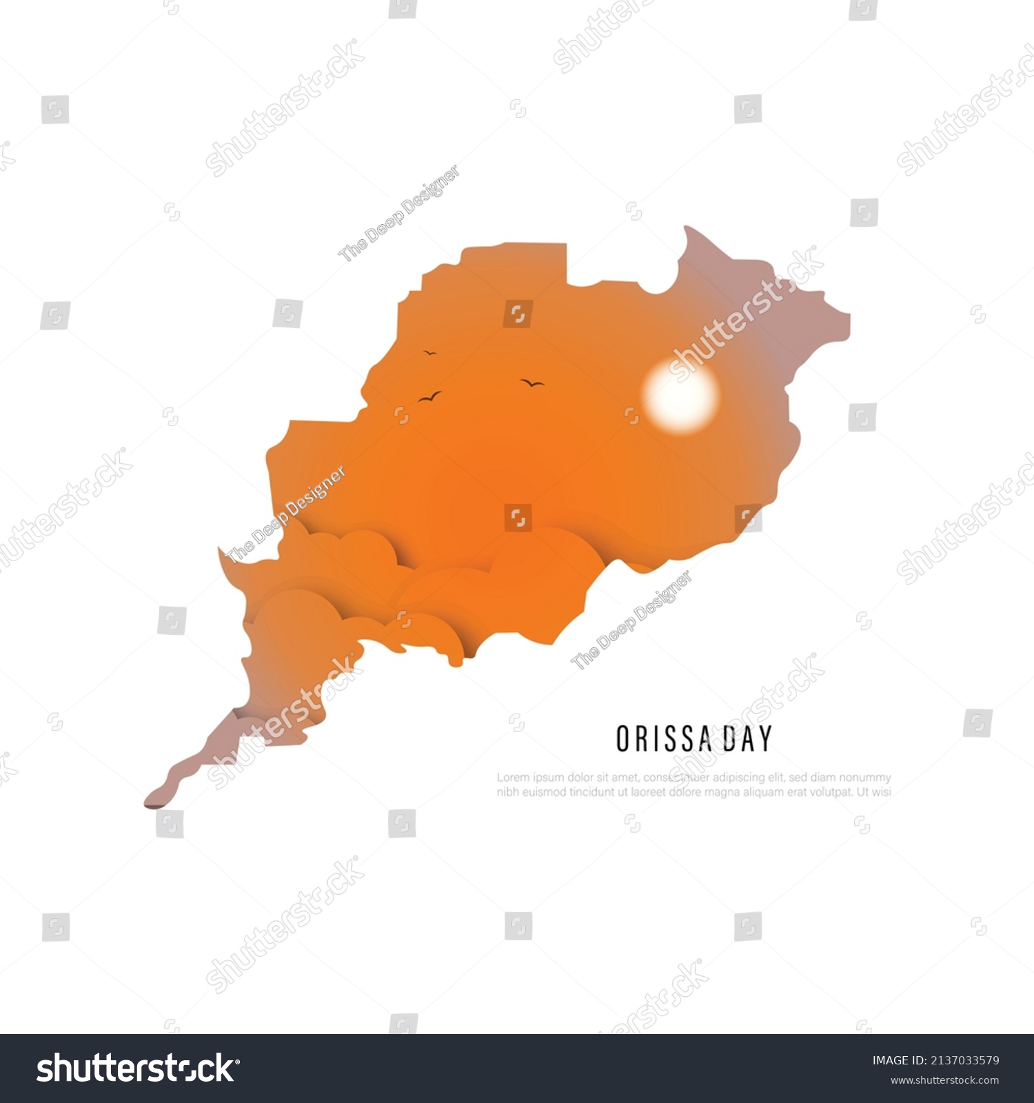 Orrisa Day Map Vector Illustration Sunset Stock Vector (Royalty Free ...