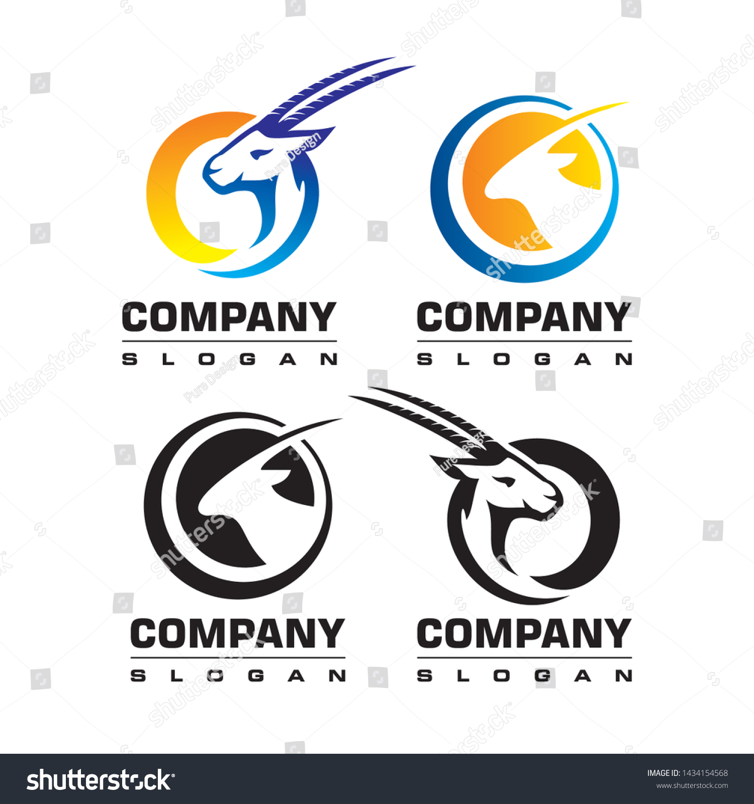 Oryx Logo Abstract Oryx Logo Stock Vector (Royalty Free) 1434154568