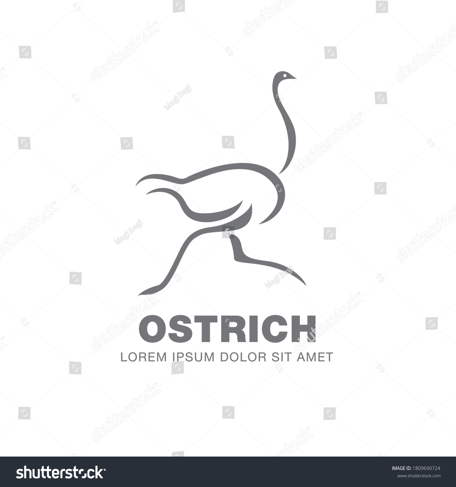 Ostrich Logo Design Vector Illustration Stock Vector (Royalty Free ...